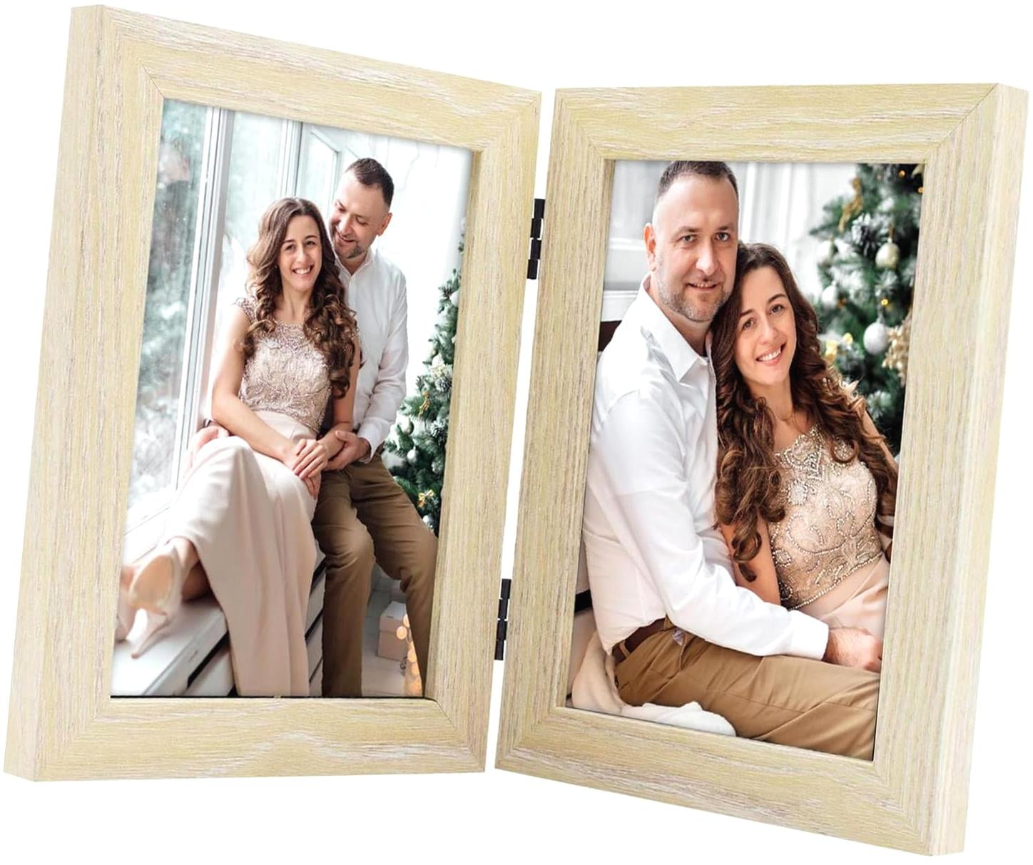 Dreamtimes, 5x7 Hinged Dual Photo Frame, Desk Display for 2 Pictures ...