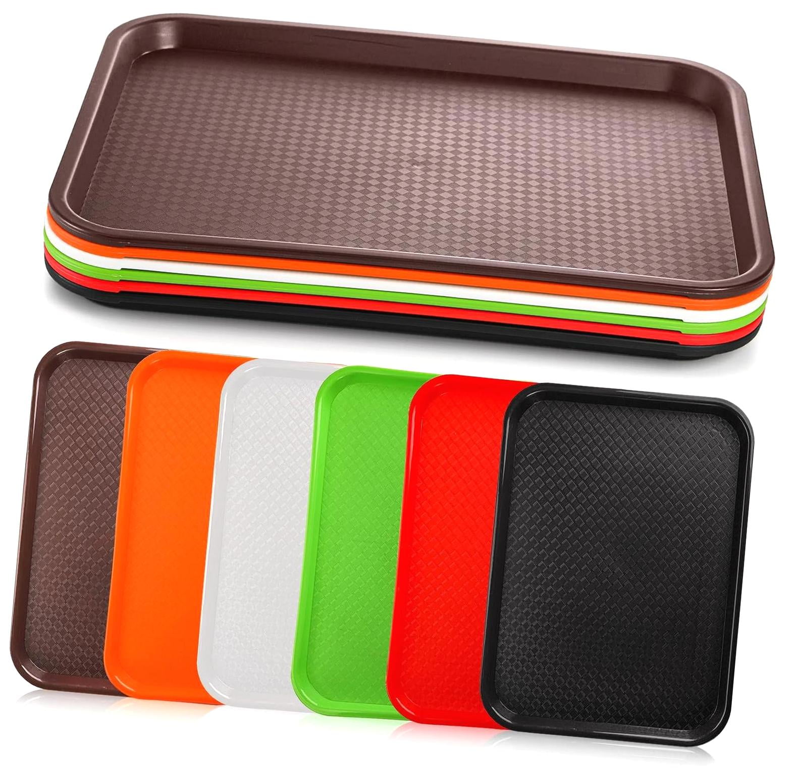 Dreamtimes 6-Piece Plastic Fast Food Tray Set, 16x12 Inches, for Coffee ...