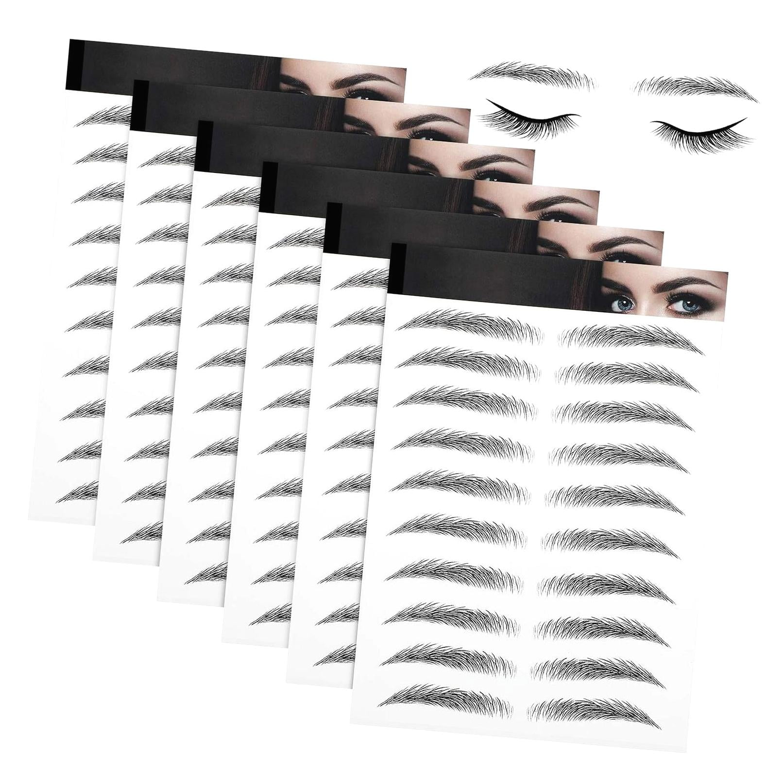 Dreamtimes 6 Sheets 4D Hair- Eyebrow Tattoos Stickers, Temporary Brow ...
