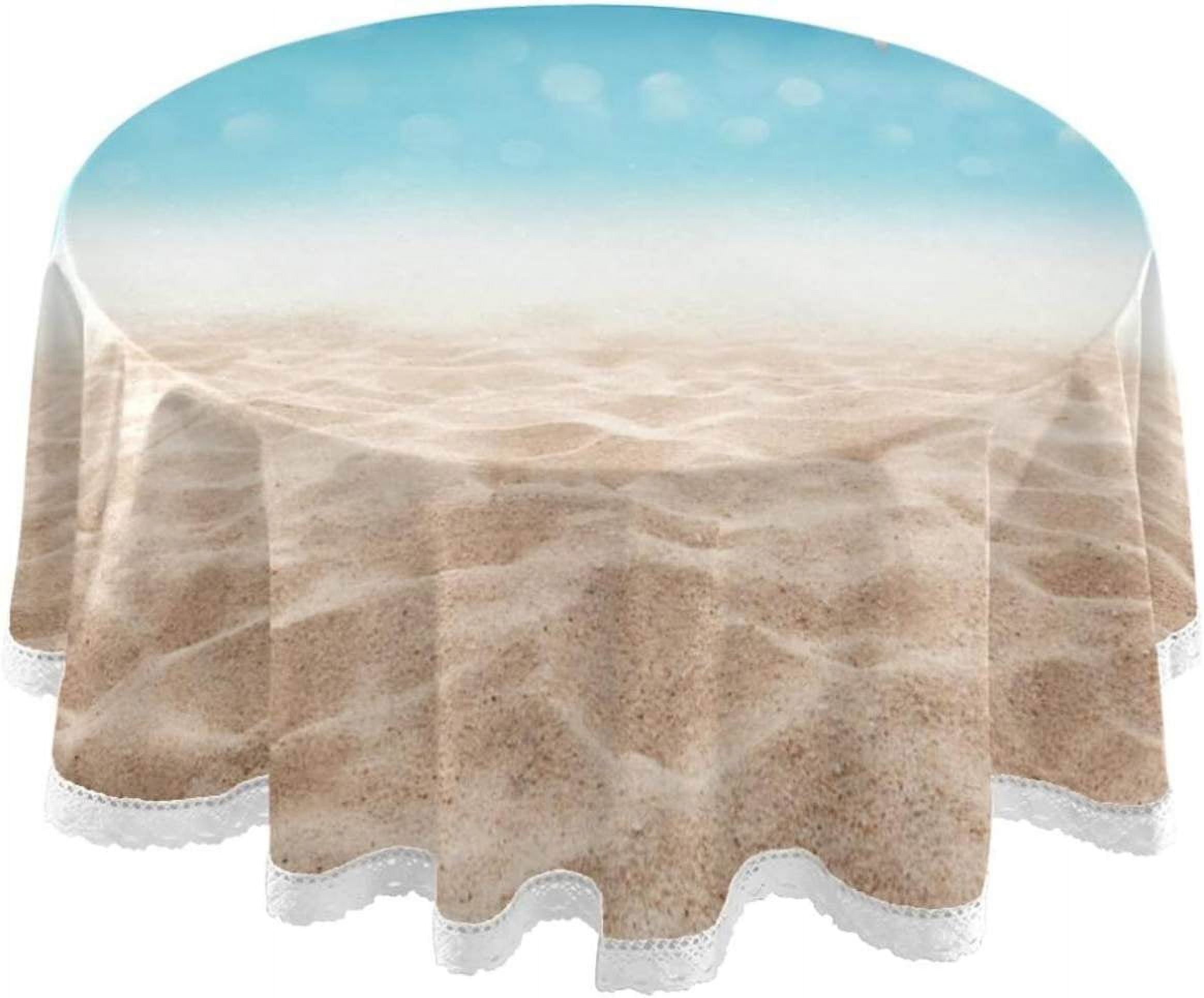 Dreamtimes 60" Beach and Blue Sky Round Tablecloth, Table Cover Water ...