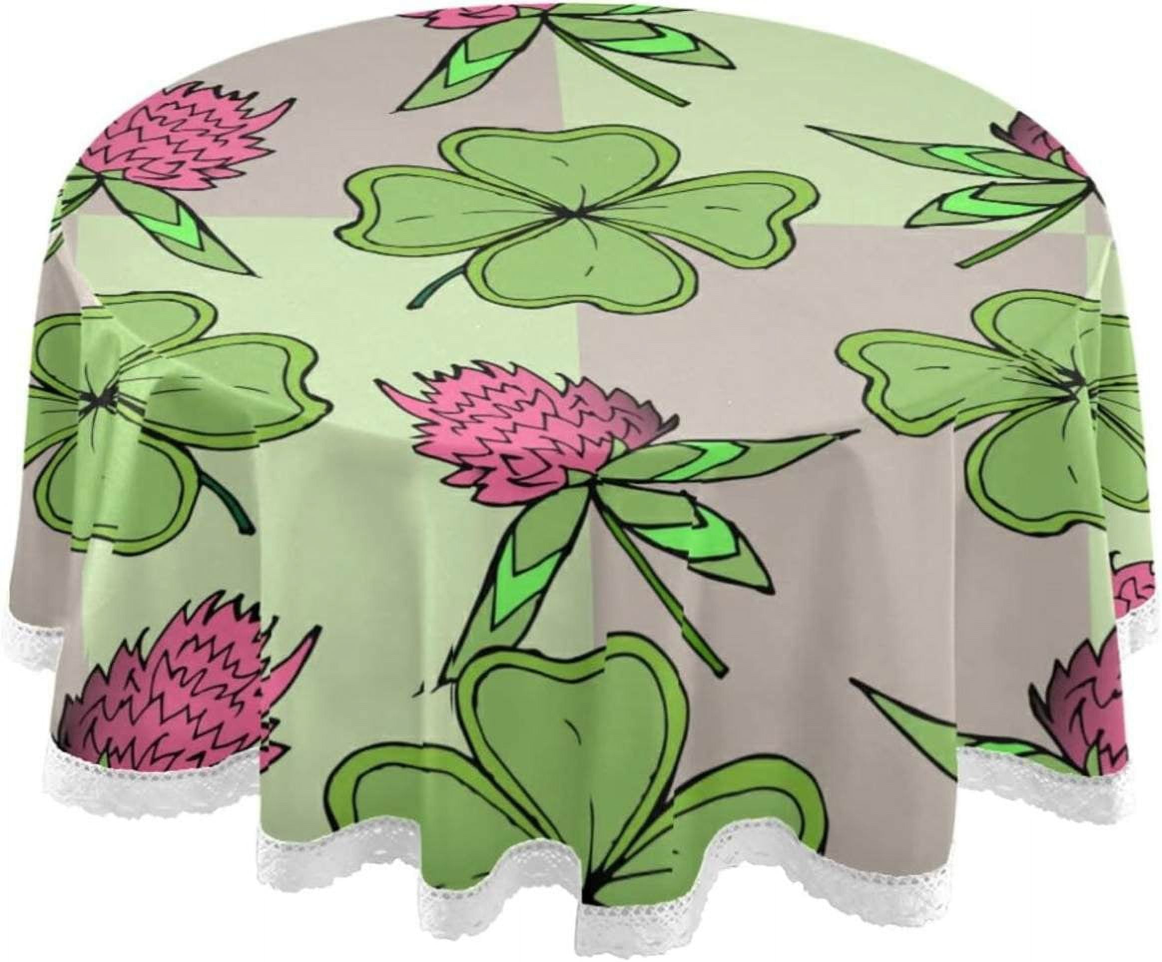 Dreamtimes 60" St.Patrick's Day Round Tablecloth, Beautiful Clover and ...