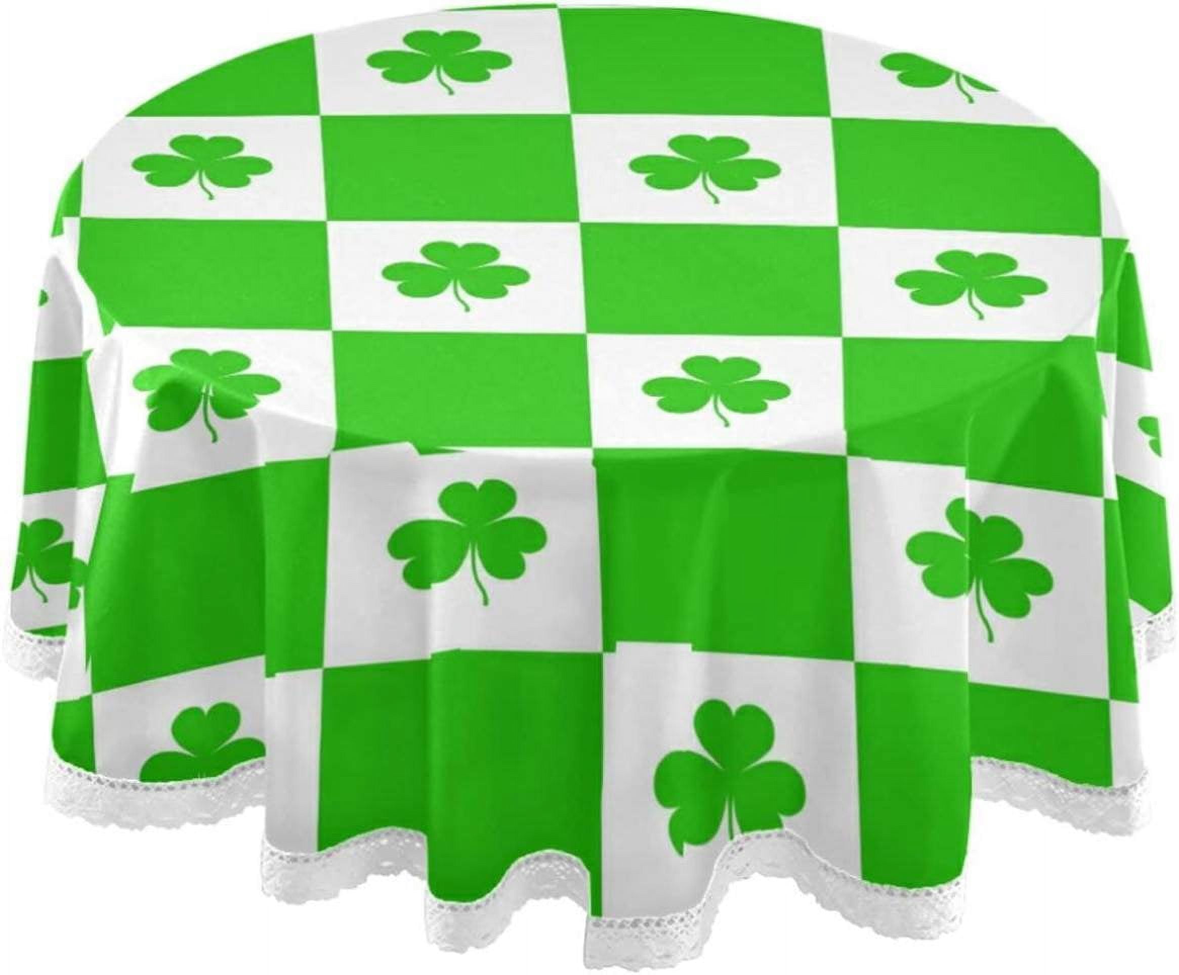 Dreamtimes 60" St.Patrick's Day Round Tablecloth, Unique Checkered ...