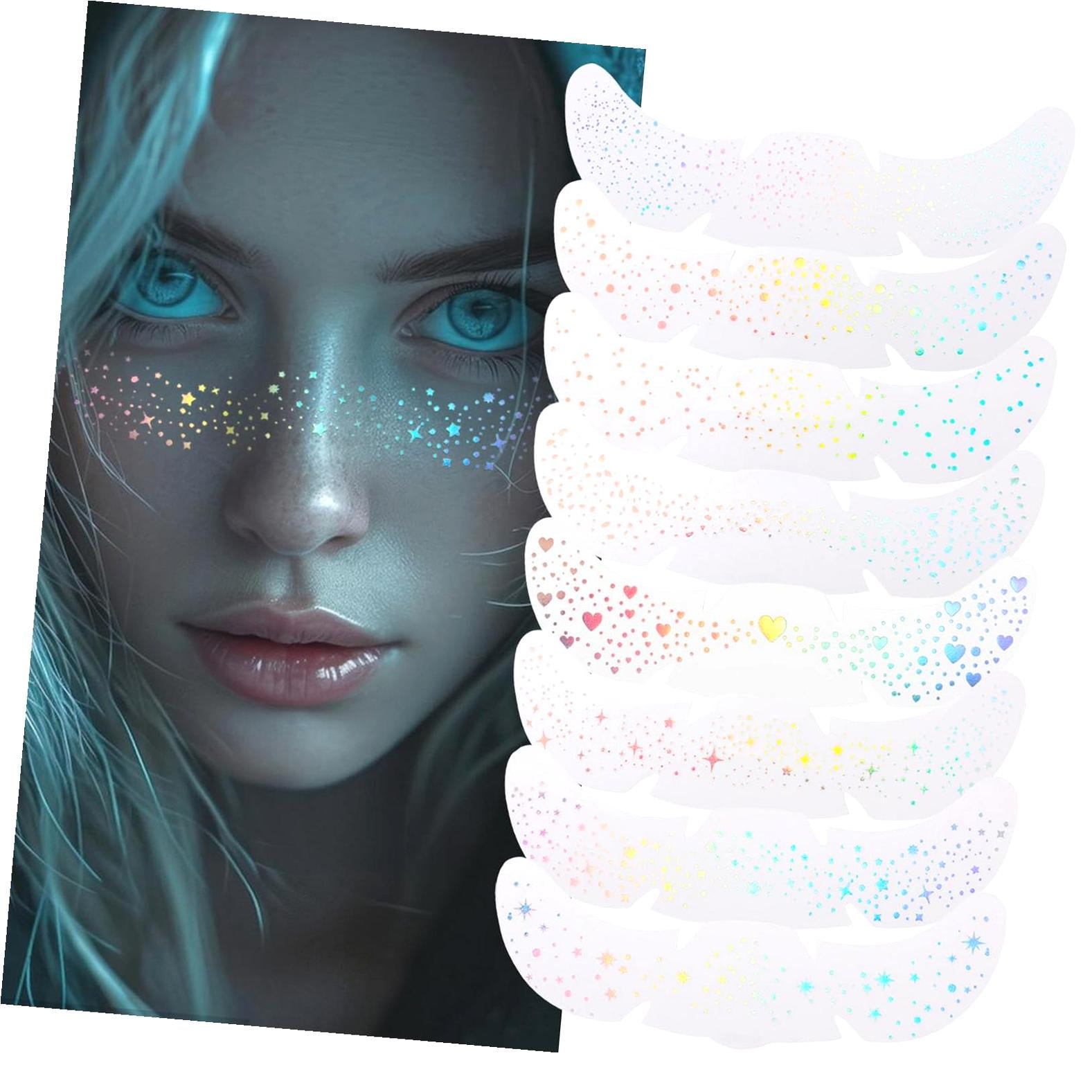Dreamtimes 8PCS Glitter Freckles, Sparkling Face Tattoos for Women ...