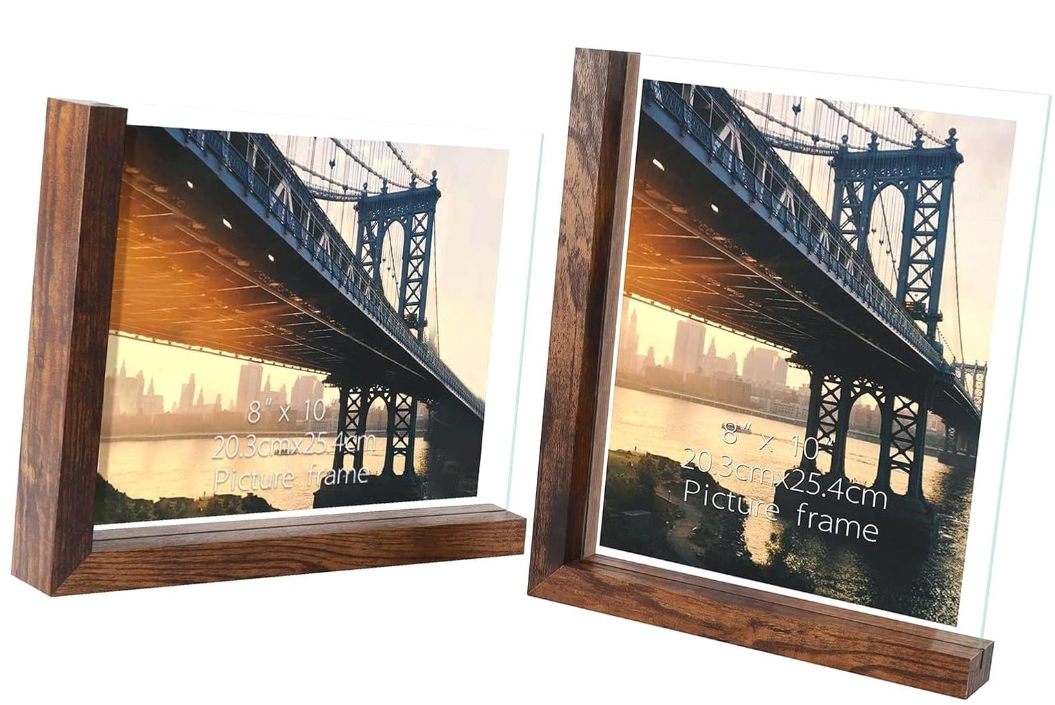 Dreamtimes 8x10 Photo Pair, Rustic L-Shaped Dual-Sided Frame for 8 by ...