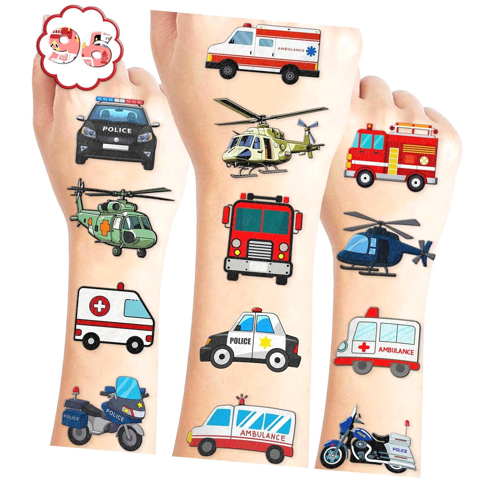 Dreamtimes 96-Piece Emergency Vehicle Themed Birthday Party Decorations And Favors, Including ...
