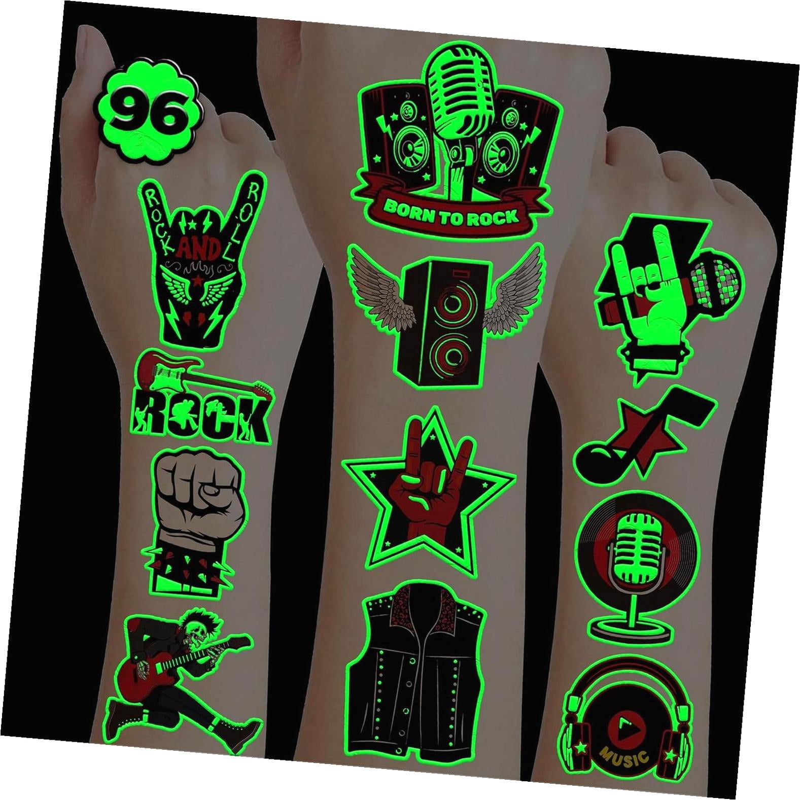 Dreamtimes 96PCS Born To Rock N Roll Rocks Luminous Glow in the Dark ...