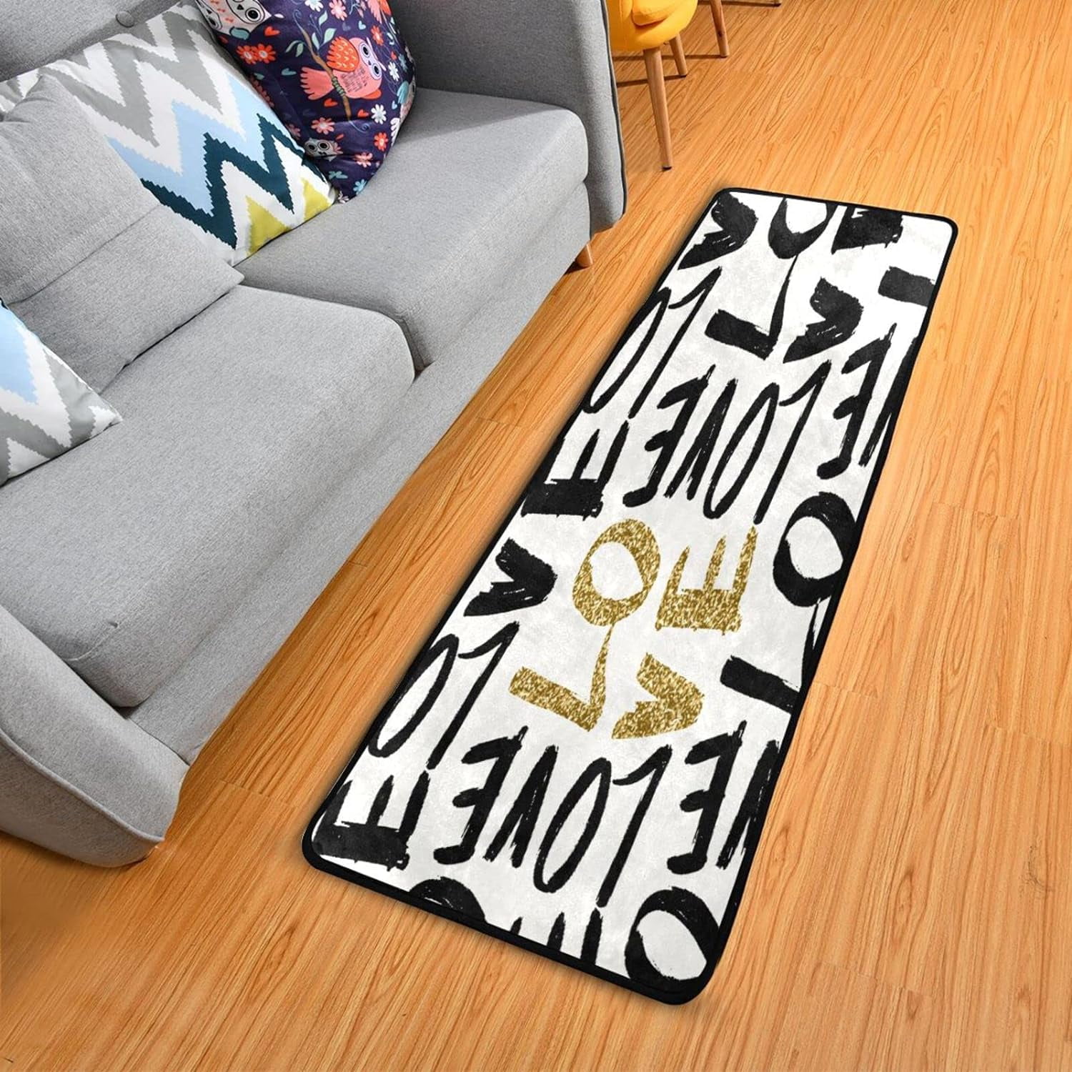 Dreamtimes Abstract Artistc Letter Hallway Runner Rug 2'x6' Kitchen Rug ...