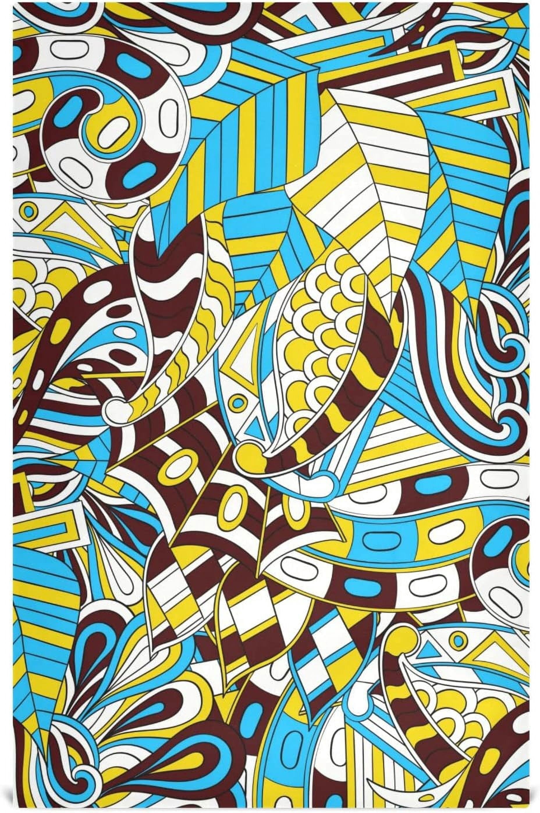 Dreamtimes Abstract Ethnic Colorful Doodle Texture 4 Kitchen Towel ...