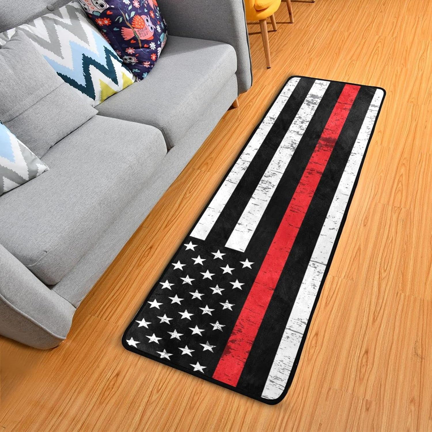 Dreamtimes American Flag Unique Hallway Runner Rug 2'x6' Kitchen Rug ...