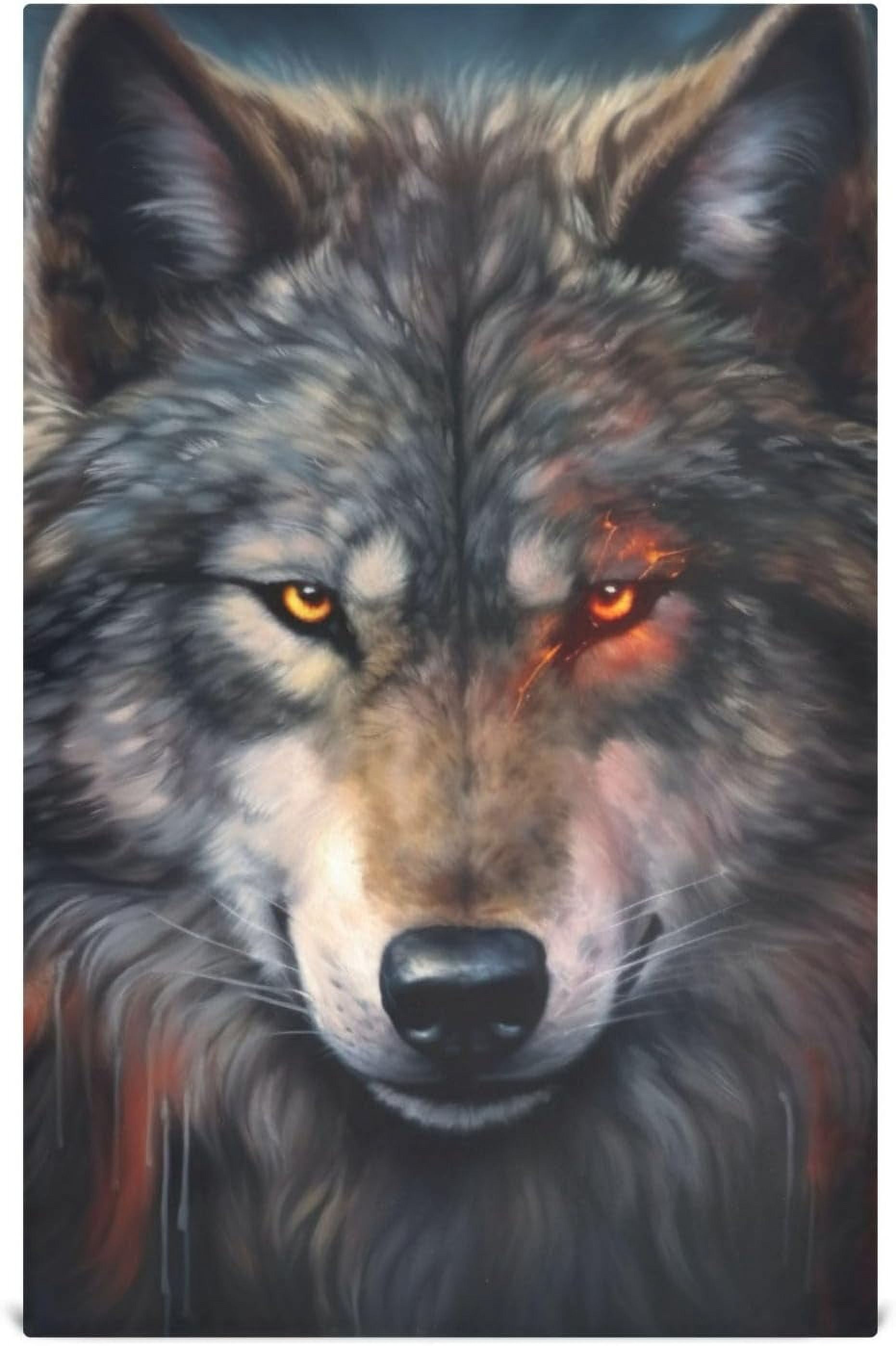 Dreamtimes Angry Wolf Head Kitchen Towels, 18 x 28 Inch Super Soft and ...