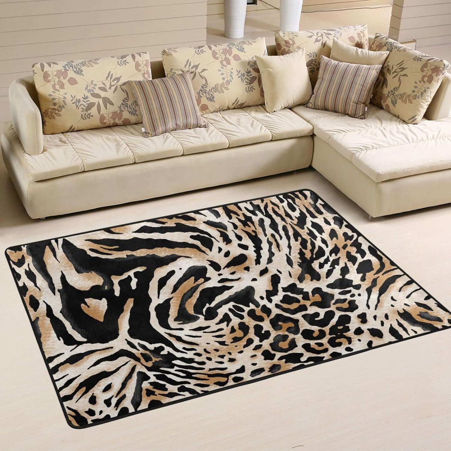 Dreamtimes Animal Print Leopard Area Rug, 36"x24" Zebra Tiger Pattern ...