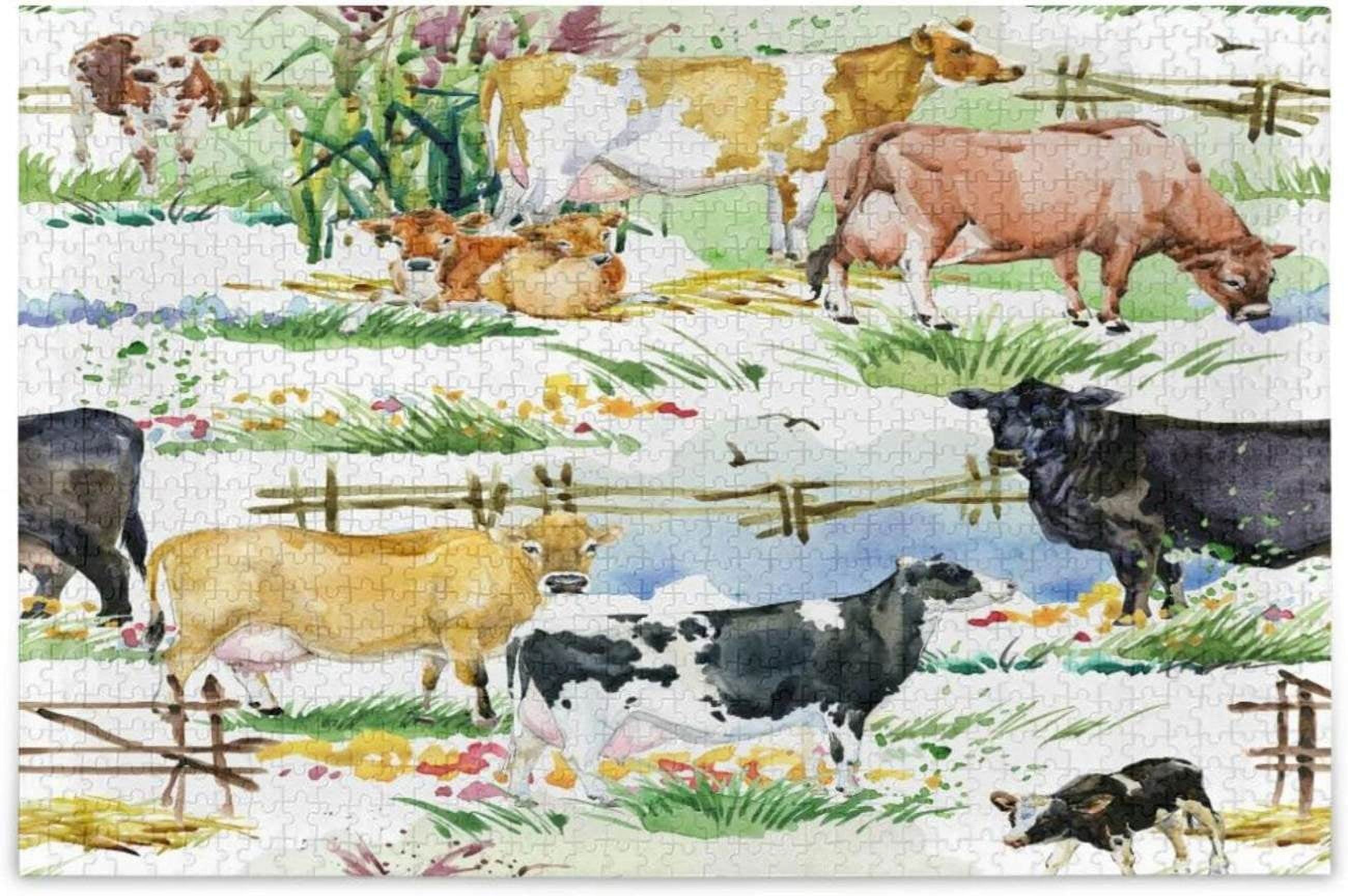 Dreamtimes Animals Farm Wooden Jigsaw Puzzles, 20.5" x 14.9 ...