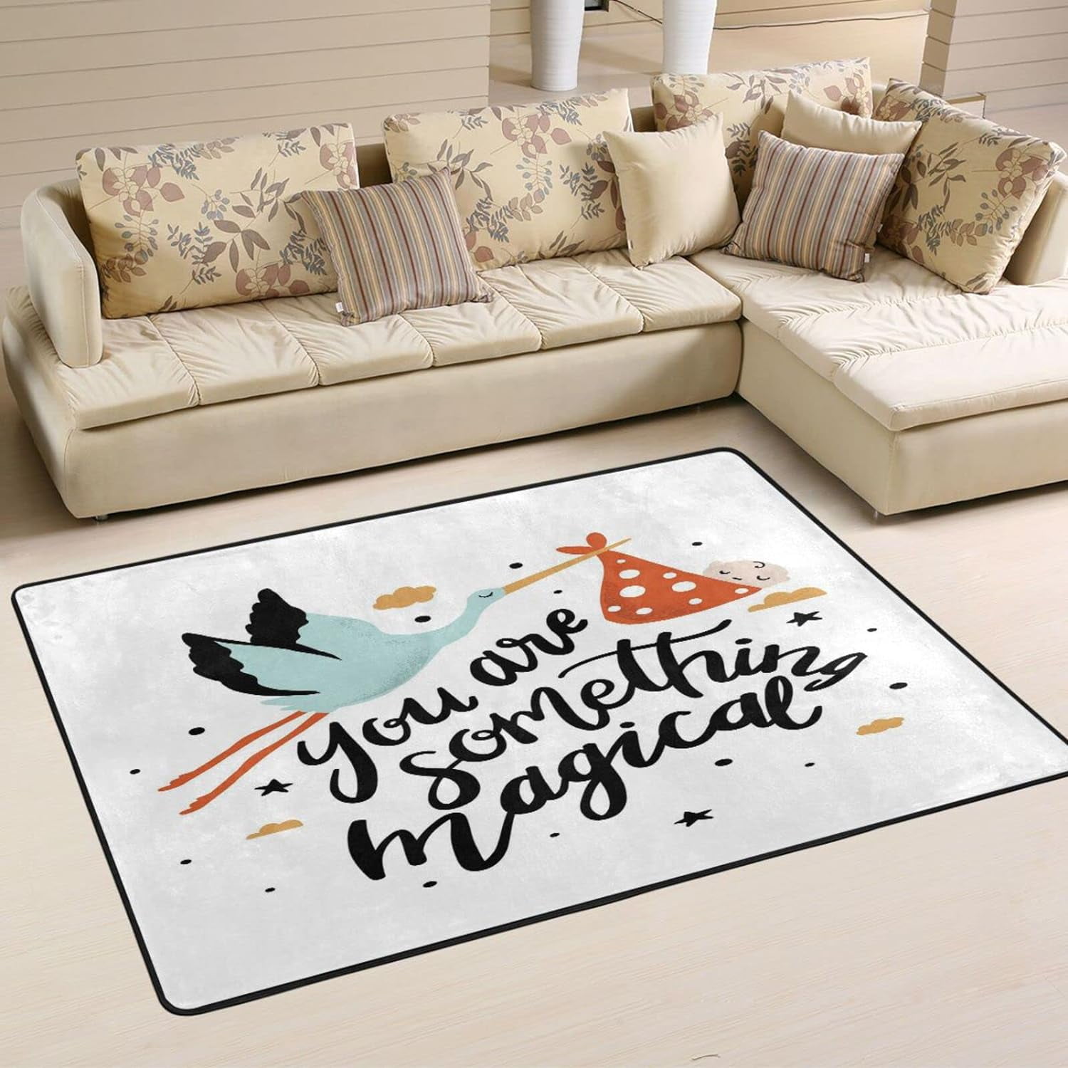 Dreamtimes Art Print Quote Area Rug 72 x48in You are Something Magical ...