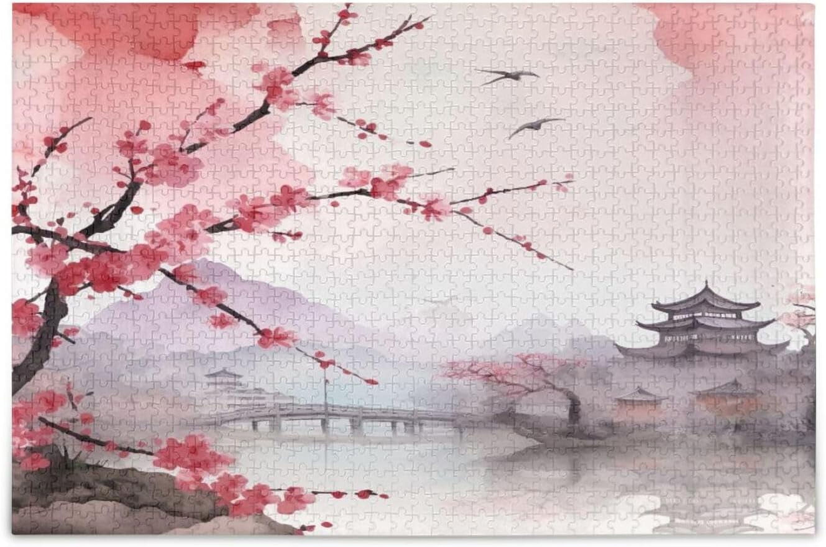 Dreamtimes Asian Landscape Pink Jigsaw Puzzles, Puzzles for Adults 500 ...