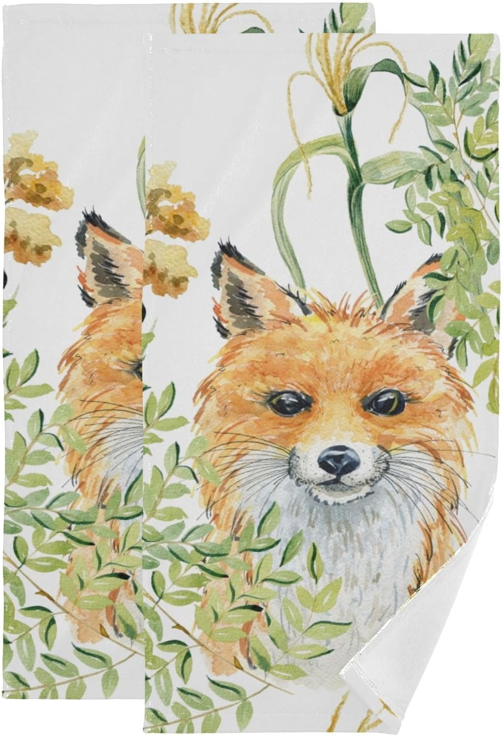 Dreamtimes Autumn Animal Fox Dish Towels Kitchen Towel 2 PCS, Cute Hand ...