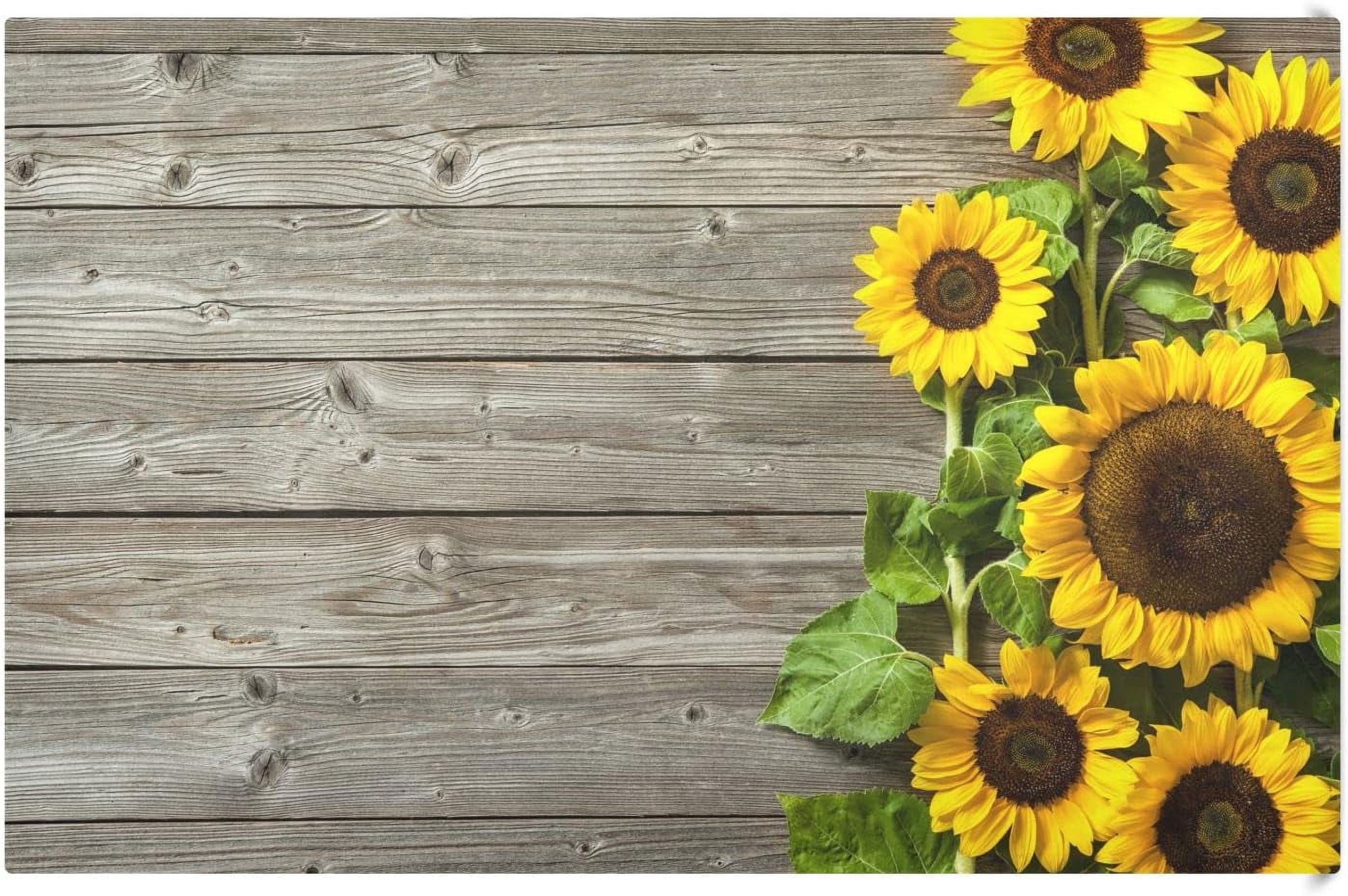 Dreamtimes Autumn Sunflowers on Wooden Kitchen Towels Set of 1 ...