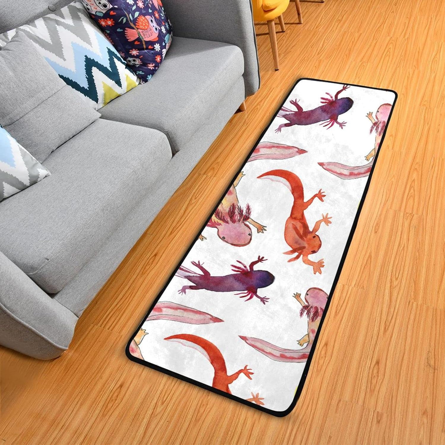 Dreamtimes Axolotl Hallway Runner Rug 2'x6' Kitchen Rug with Rubber ...