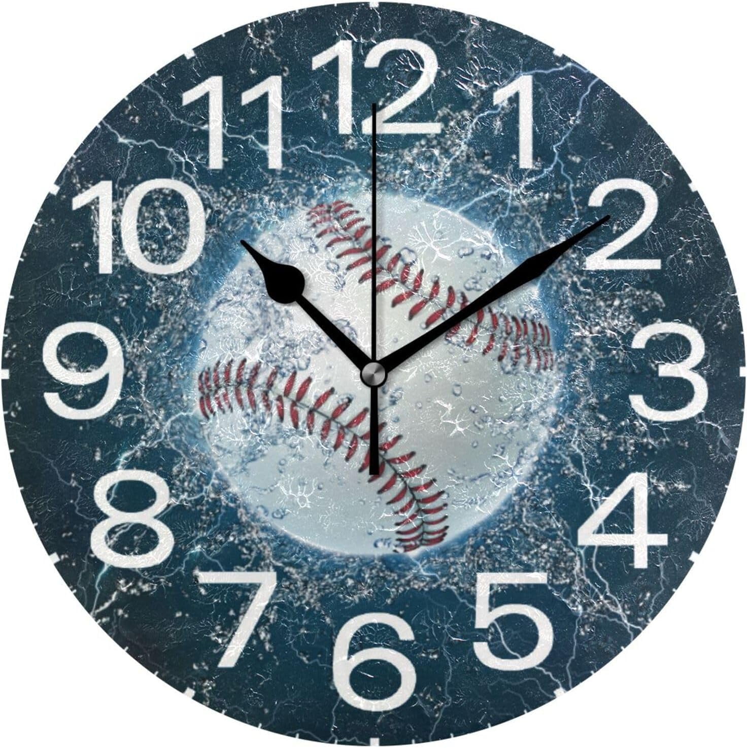 Dreamtimes Baseball Ball on Water Wall Clock,Silent Non Ticking 10 Inch ...