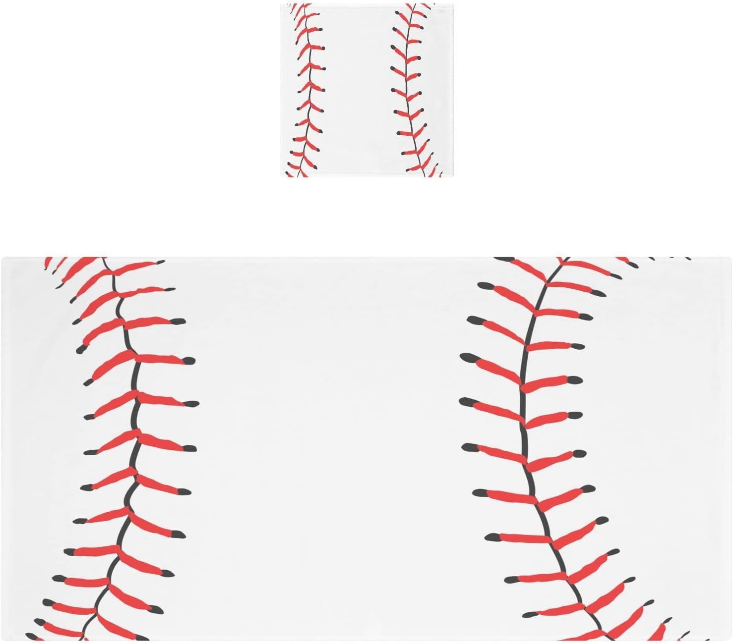 Dreamtimes Baseball Stitch Soft Cotton Towel Sets 2 Piece, 1 Bath Towel ...
