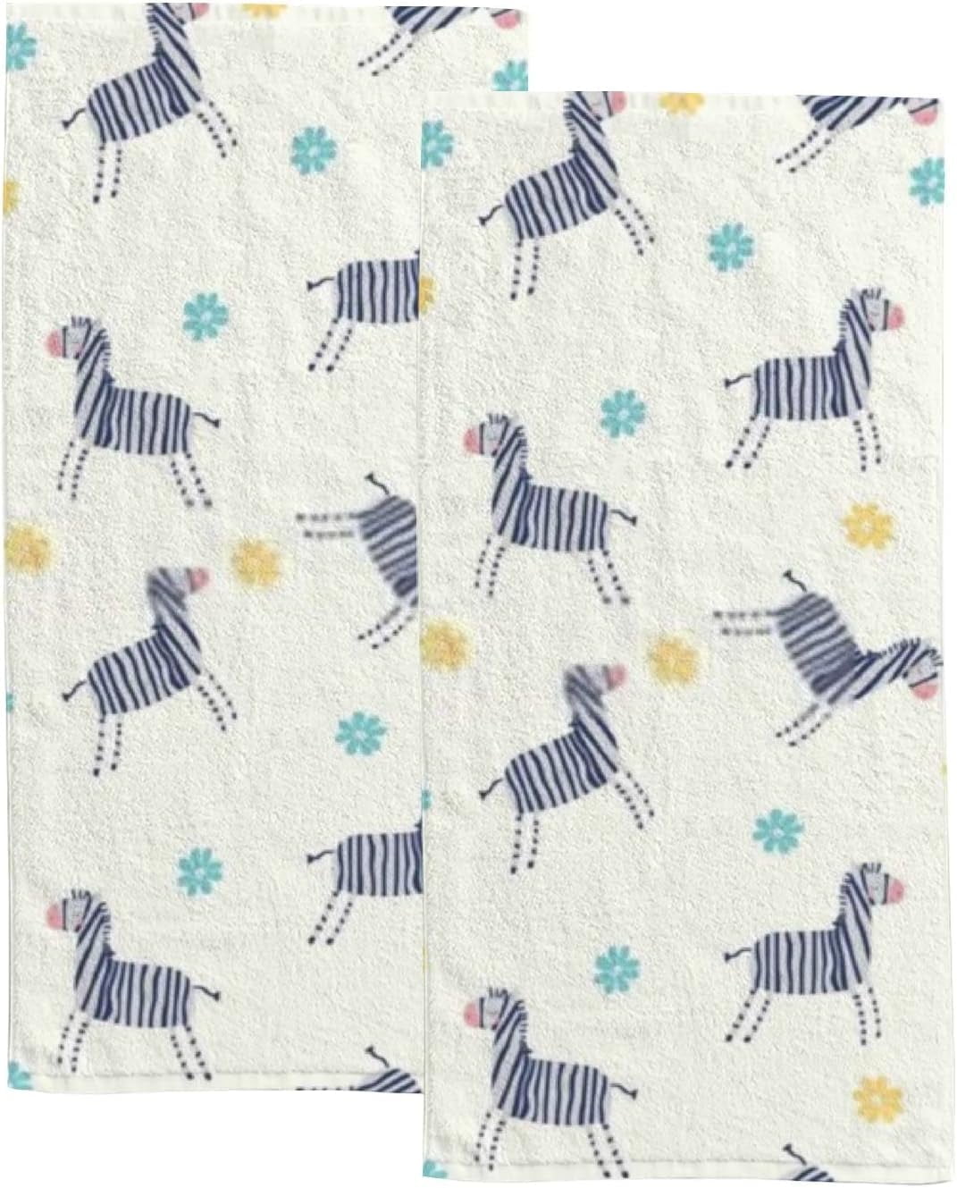 Dreamtimes Bath Hand Kitchen Towels Doodle Zebra Face Towel 2 Pack ...