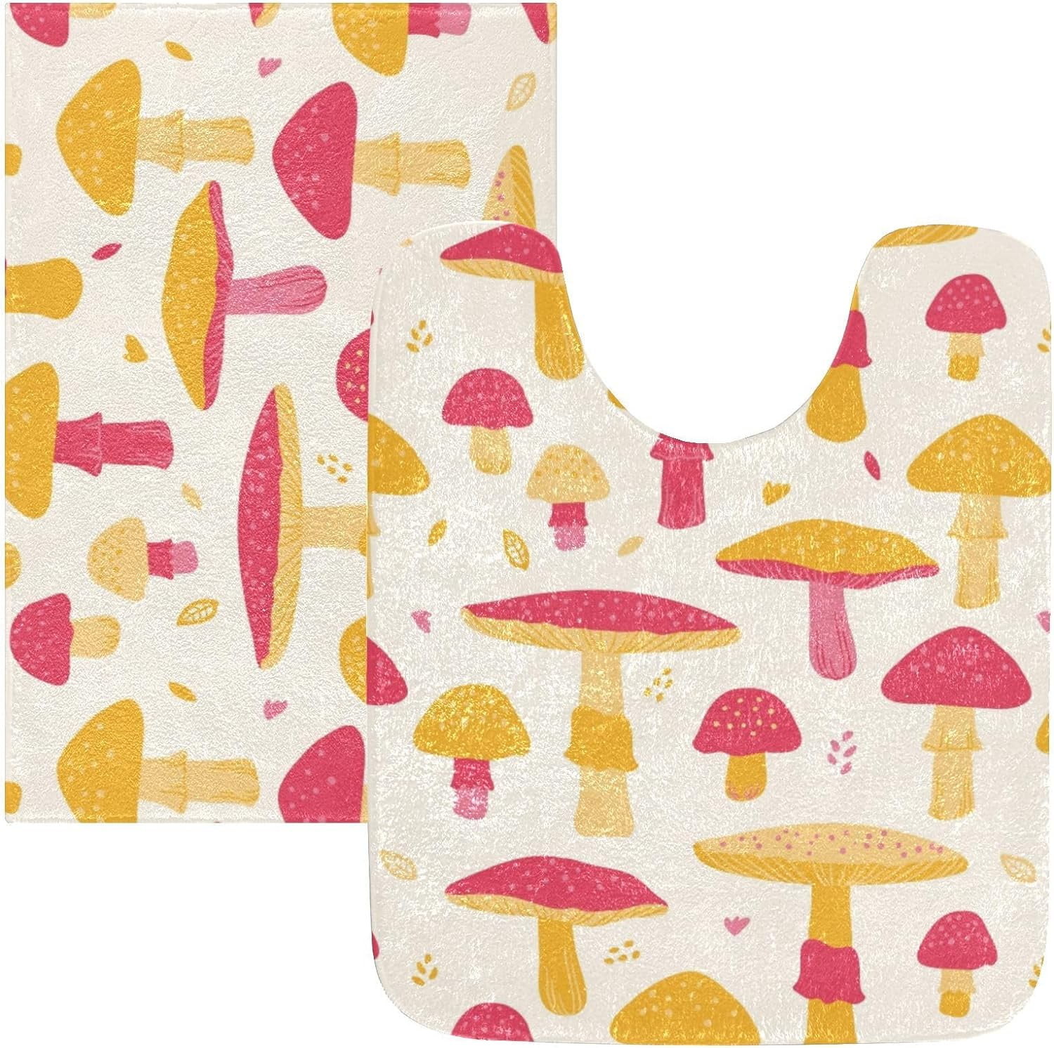 Dreamtimes Bath Mats Toiletry Mat Set, Bath Rug+U-Shaped Toilet Mat ...