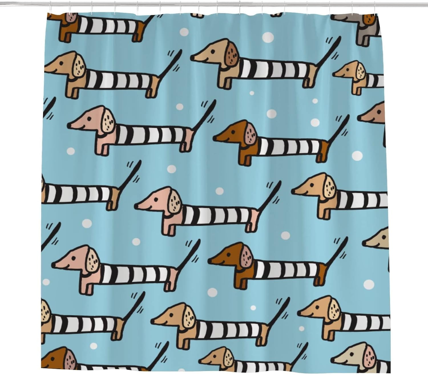 Dreamtimes Bath Shower Curtain Liners 72x72 Brown Cute Dachshund