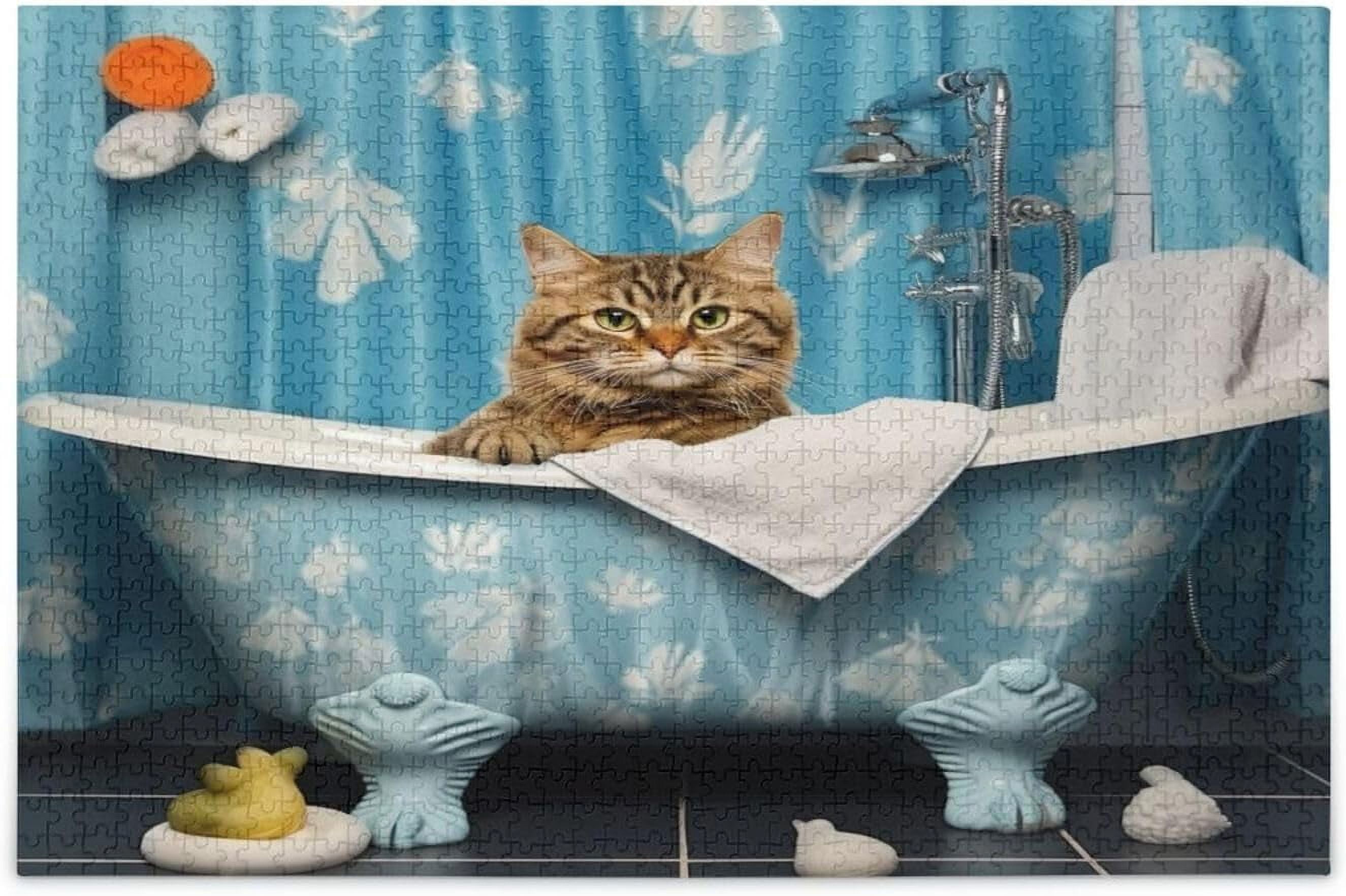 Dreamtimes Bathroom Cat Puzzles for Adults 1000 Pieces, Adults and Kids ...