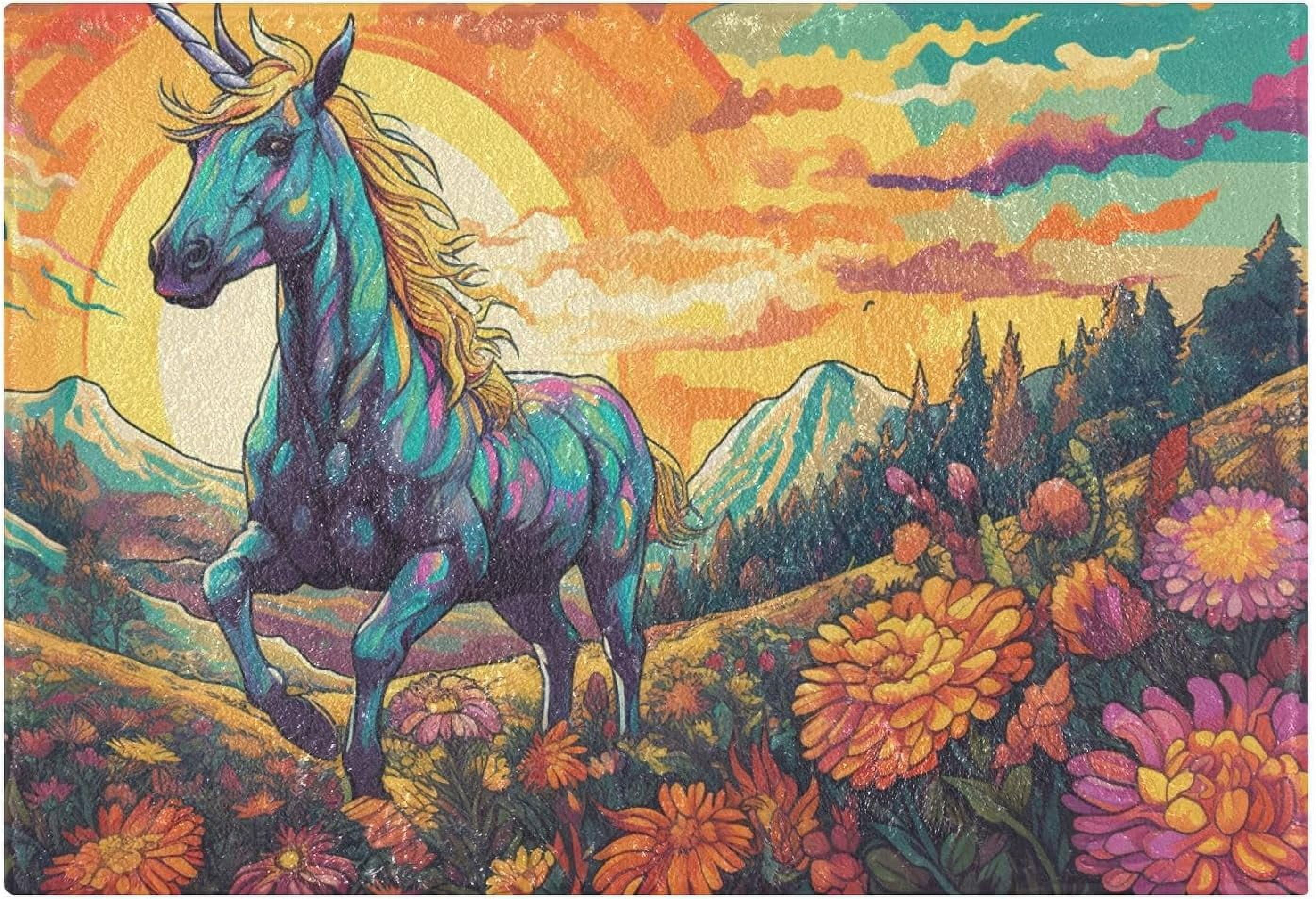 Dreamtimes Bathroom Rug Mats Fantasy Field Unicorn Print, Bath Mats for ...