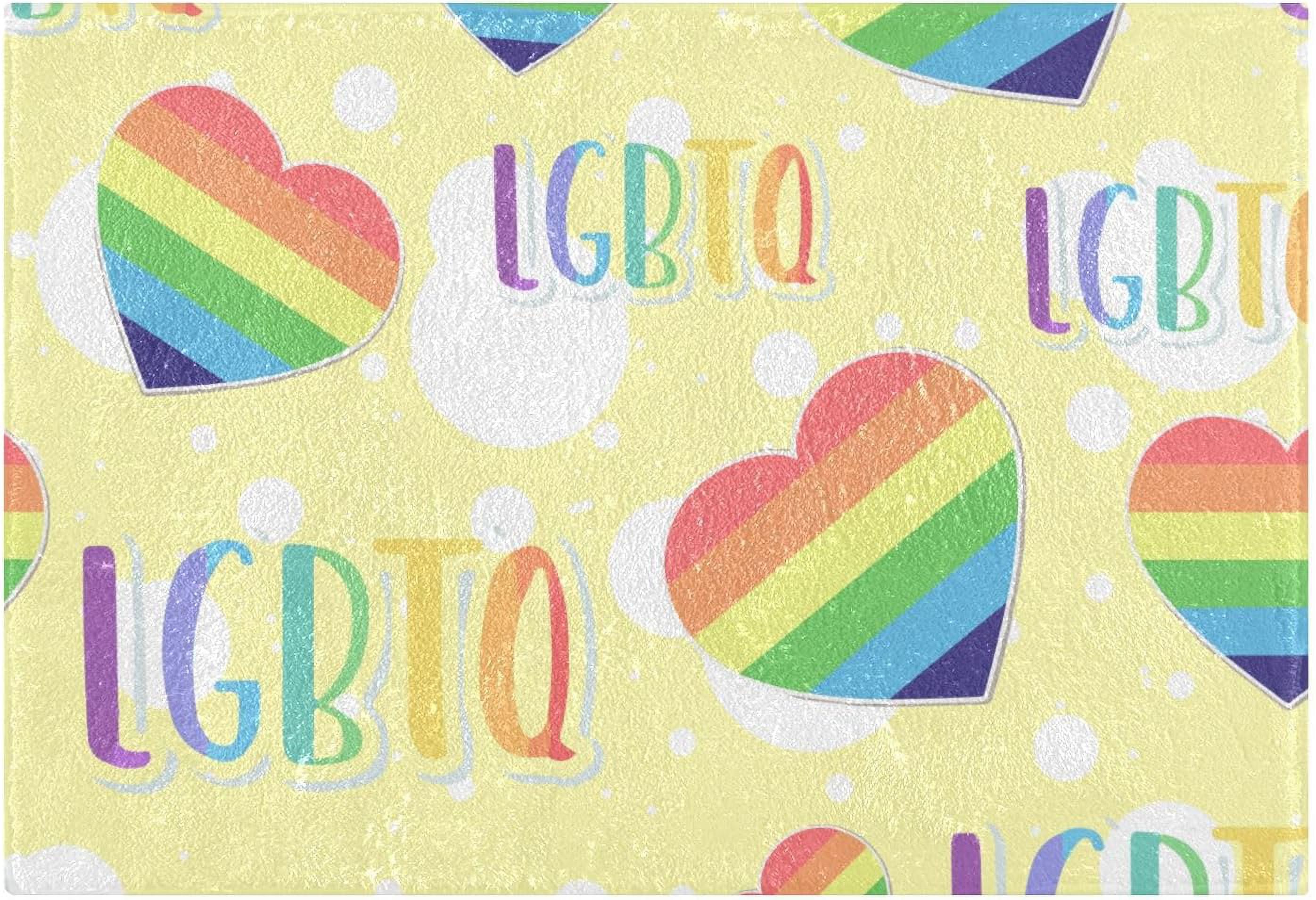 Dreamtimes Bathroom Rug Mats LGBTQ Hearts Print, Bath Mats for Bathroom ...