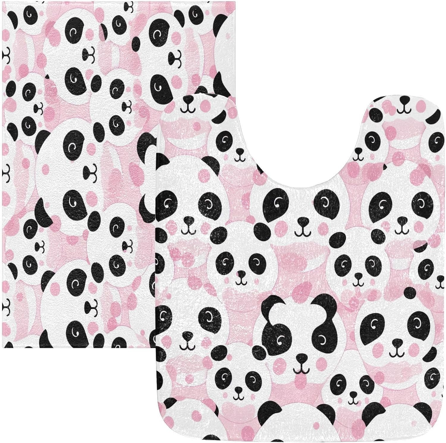 Dreamtimes Bathroom Rug Set 2 Pieces Cute Pandas Soft and Absorbent ...