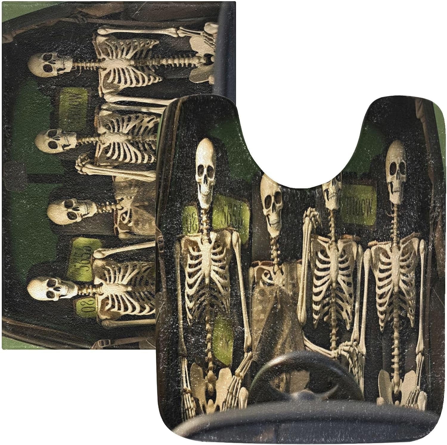 Dreamtimes Bathroom Rug Set 2 Pieces Skeleton Driver Soft and Absorbent ...