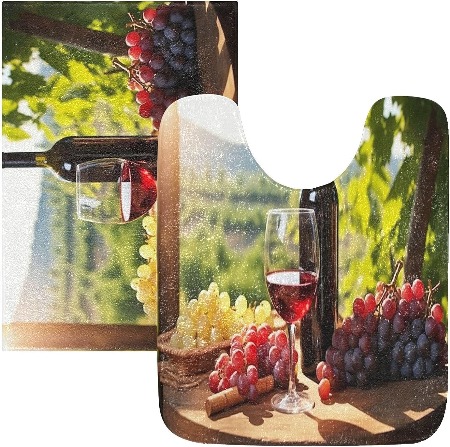 Dreamtimes Bathroom Rug Set 2 Pieces Wine Friut Soft and Absorbent ...