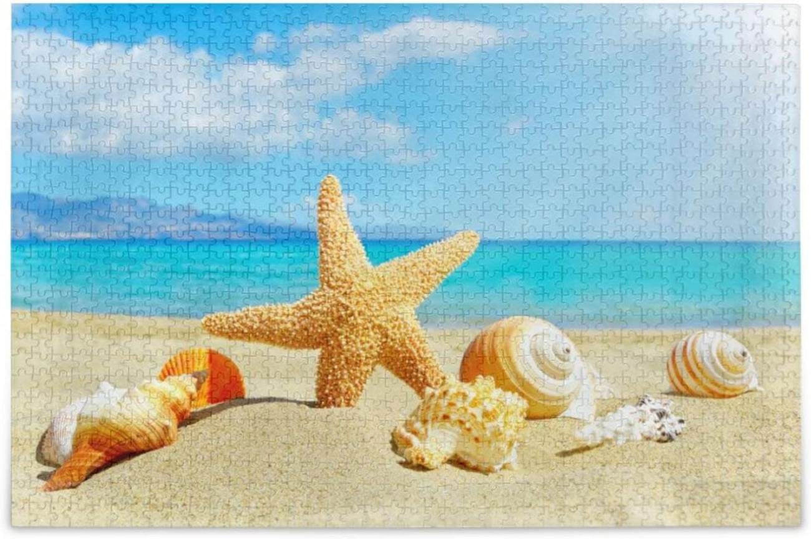 Dreamtimes Beach Shell Starfish Wooden Jigsaw Puzzles, 20.5" x 14.9 ...