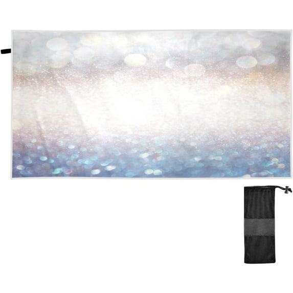 Dreamtimes Beach Towels Gray White Glitter Camping Towels Sparkle Sand ...