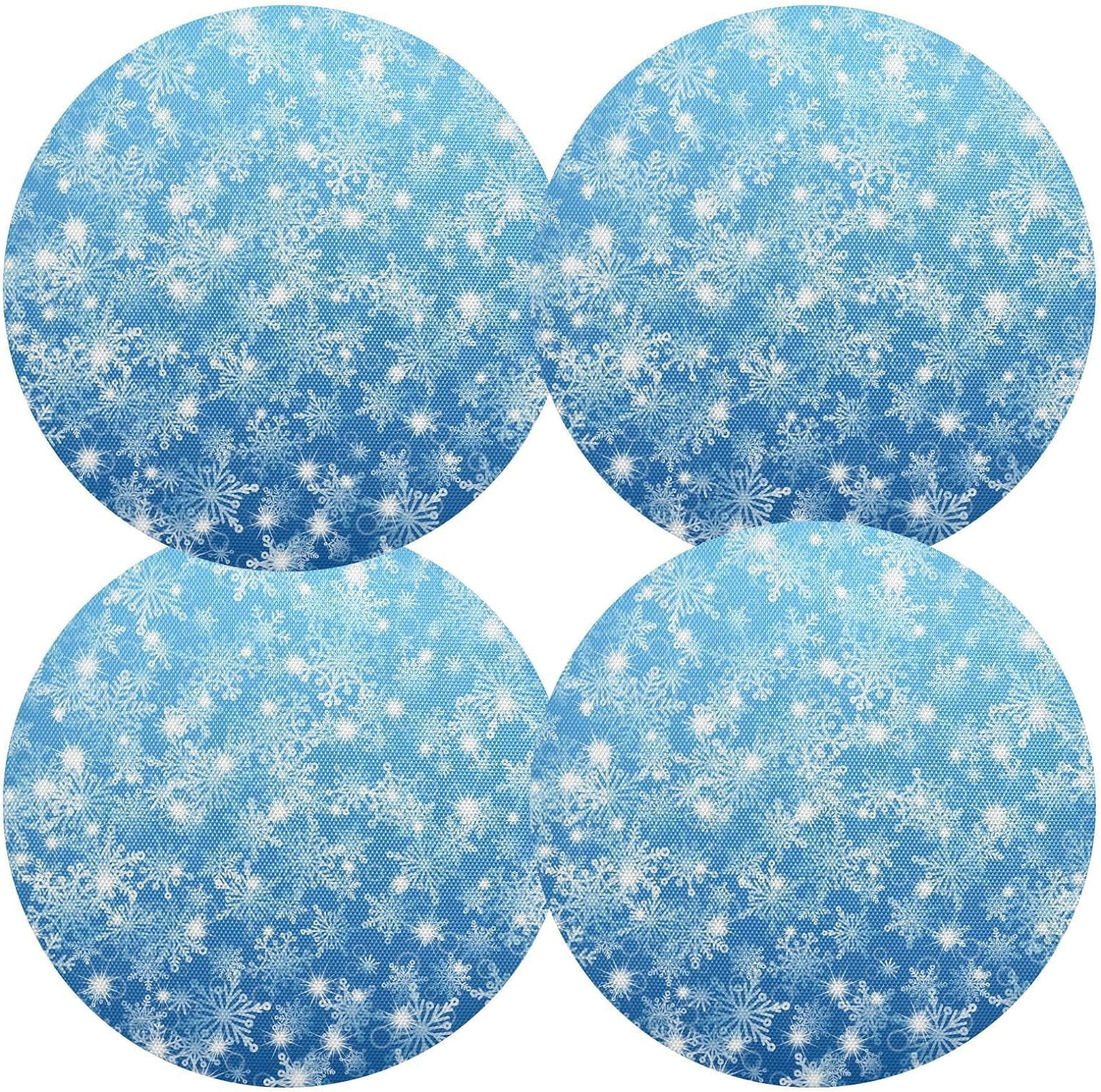 Dreamtimes Beautiful Christmas Snowflakes Placemats Set of 4 Non-Slip ...