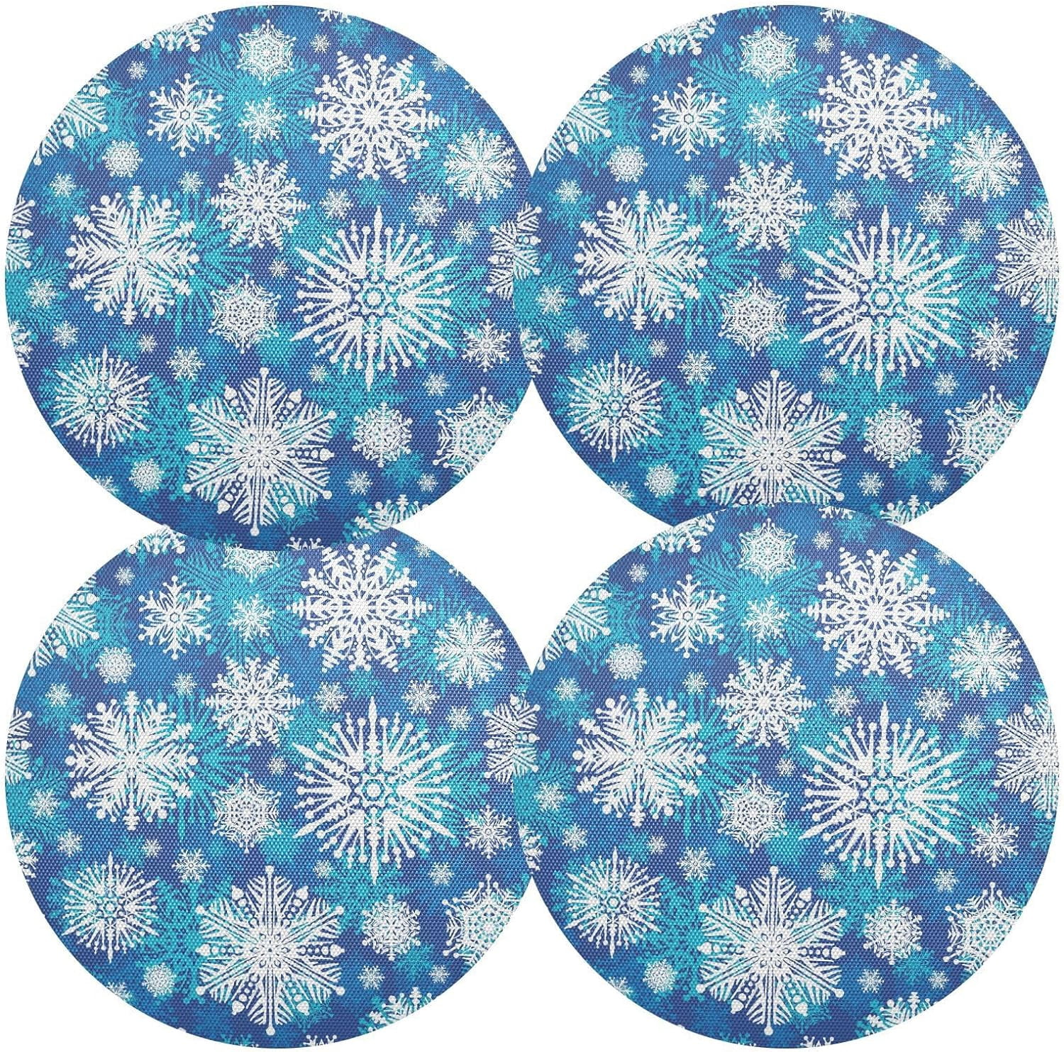 Dreamtimes Beautiful Christmas Snowflakes Placemats Set of 4 Non-Slip ...