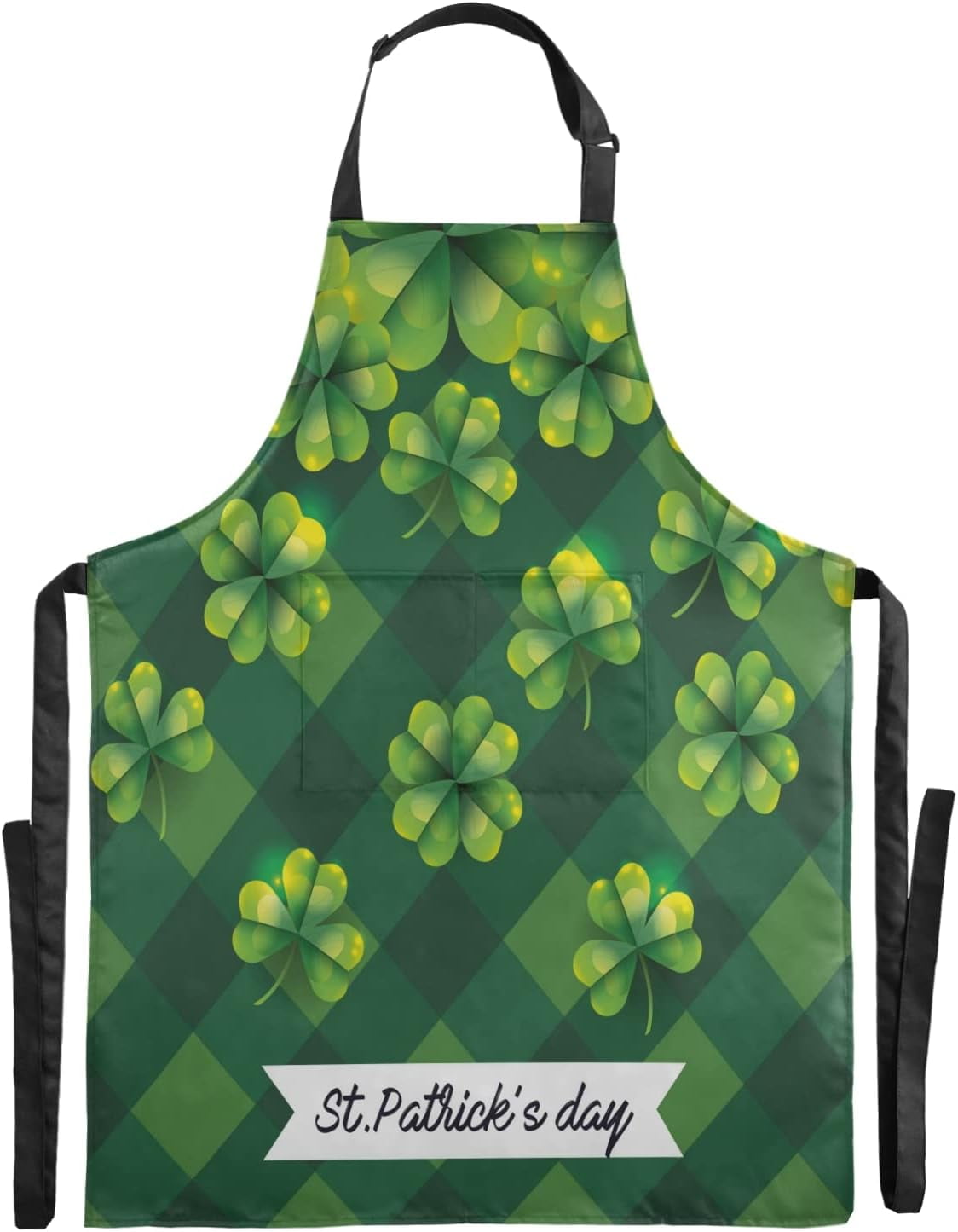 Dreamtimes Beautiful Clover Leaves Bib Apron - Unisex Adjustable Aprons ...