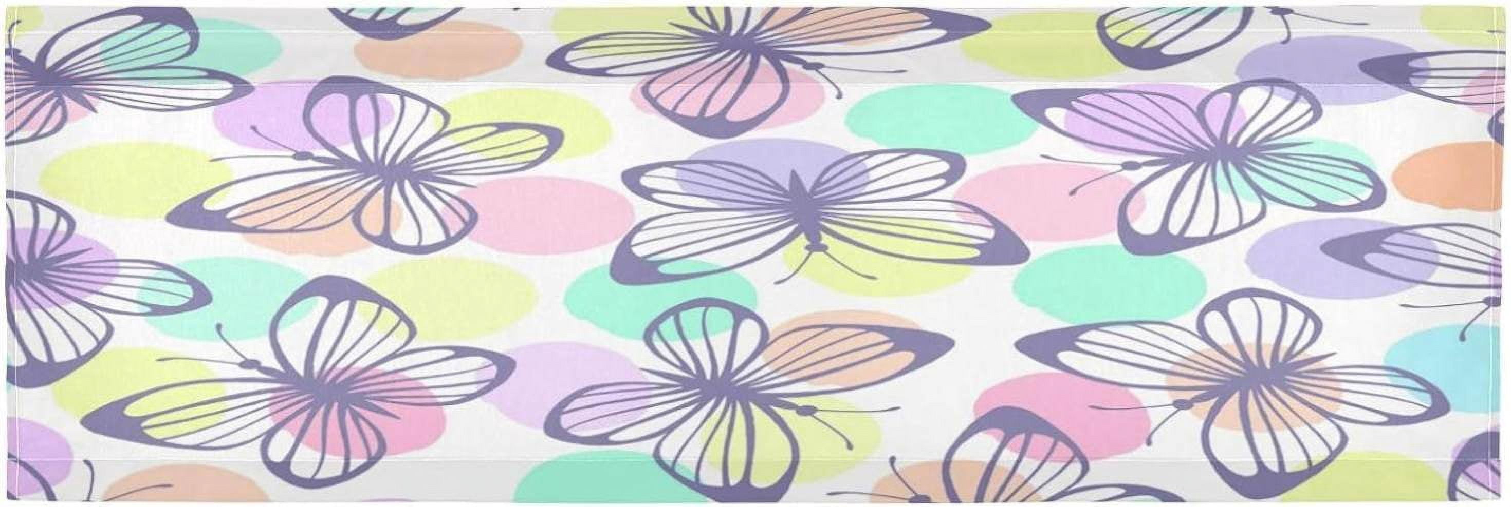 Dreamtimes Beautiful Colorful Butterfly Valance Curtains for Kitchen or ...