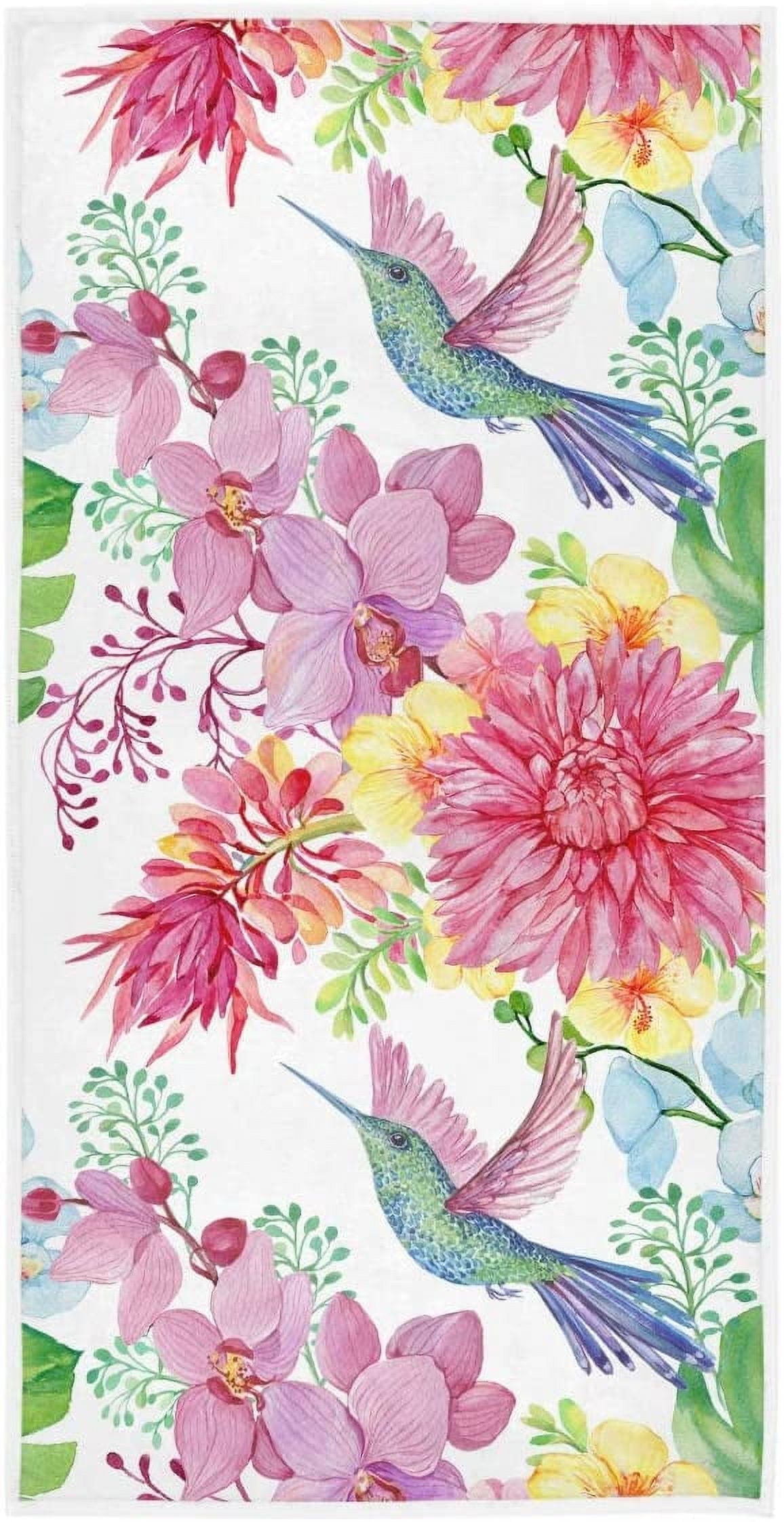 Dreamtimes Beautiful Hummingbirds Flowers Soft Highly Absorbent Guest ...