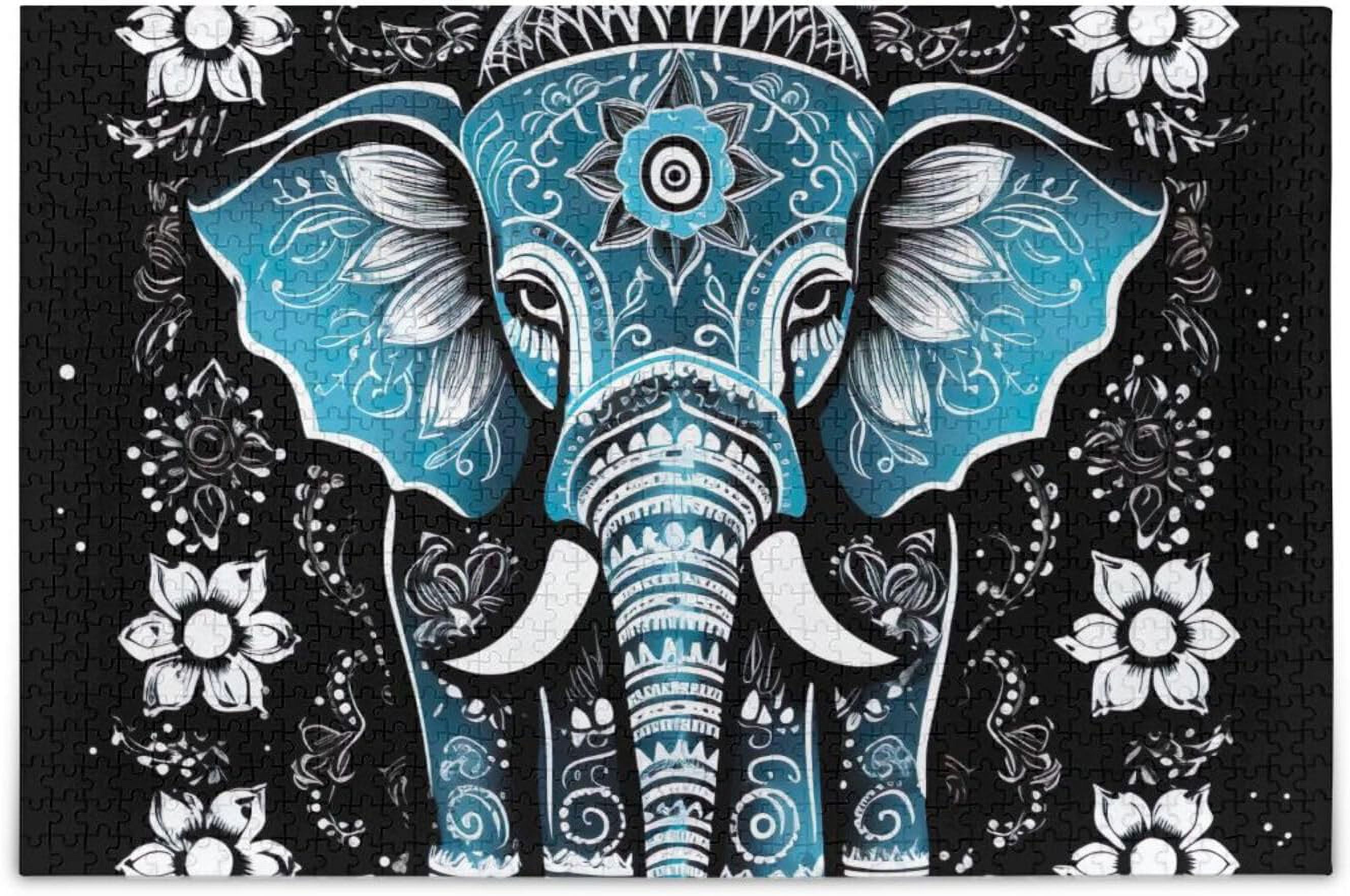 Dreamtimes Beautiful Indian Elephant Puzzle 1000 Pieces - Wooden Jigsaw ...