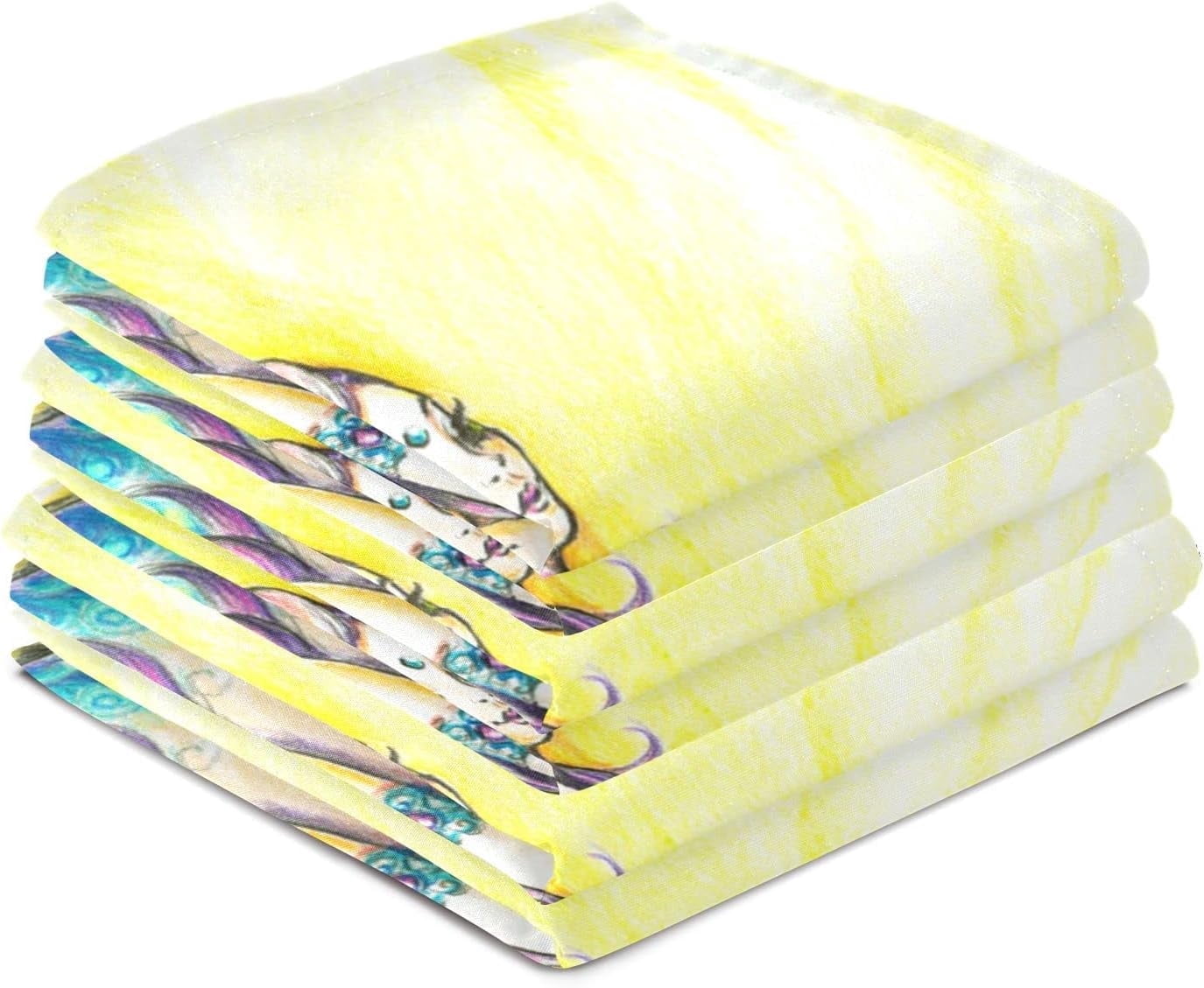 Dreamtimes Beautiful Mermaid Kitchen Towels Set of 6 Dishcloths Hand ...
