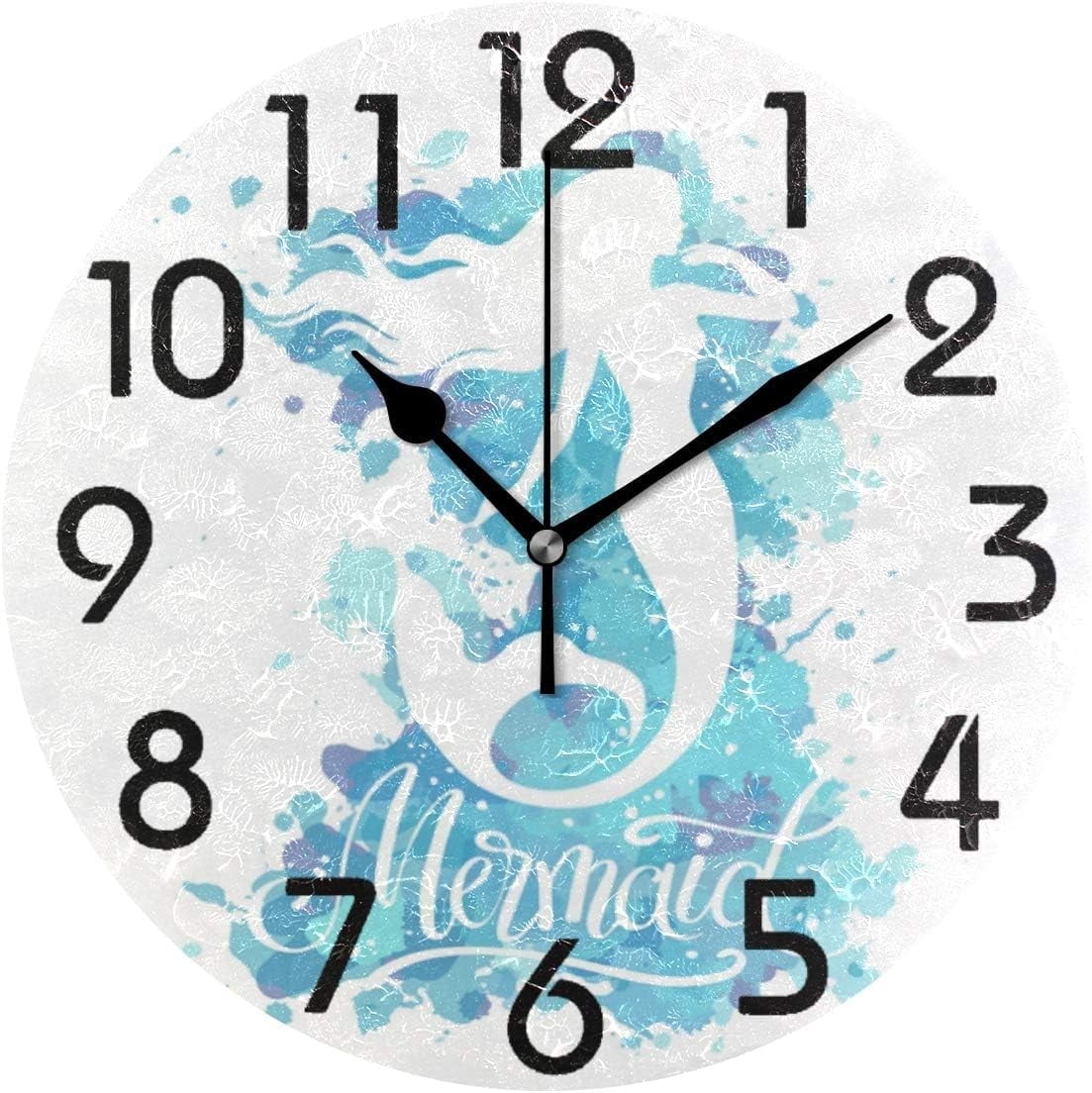 Dreamtimes Beautiful Mermaid Silhouette Print Round Wall Clock, 10 Inch ...