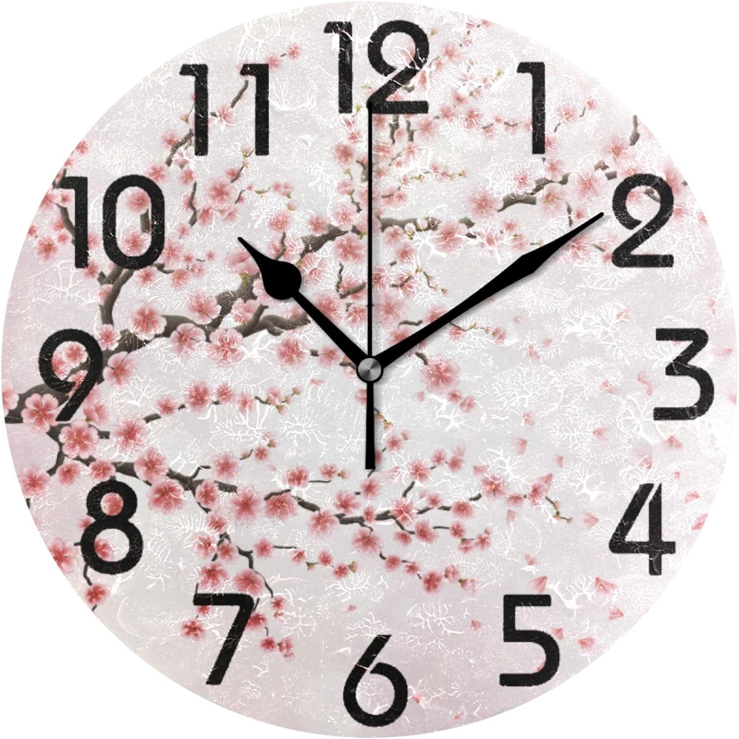 Dreamtimes Beautiful Pink Cherry Blossom Tree Print Round Wall Clock ...