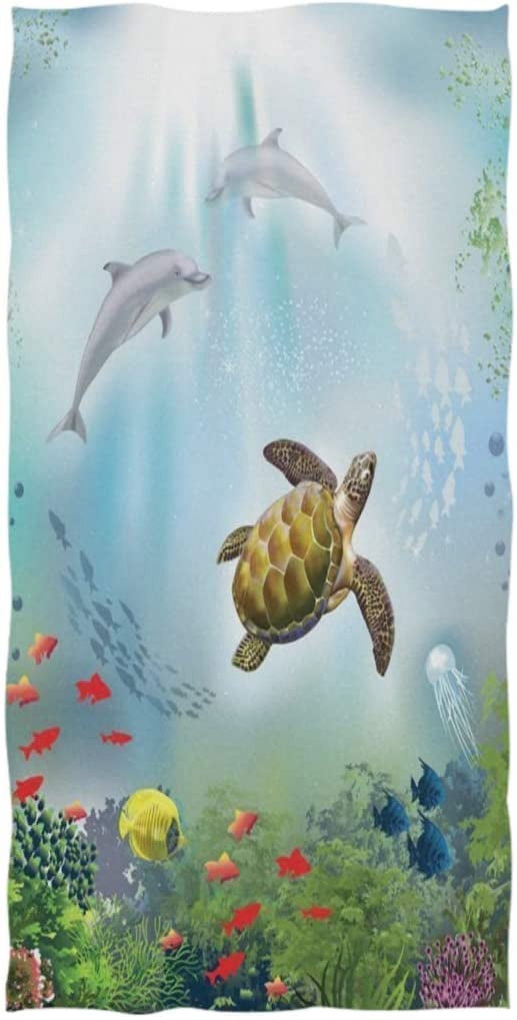 Dreamtimes Beautiful Underwater Dolphins Sea Turtle Soft Highly ...