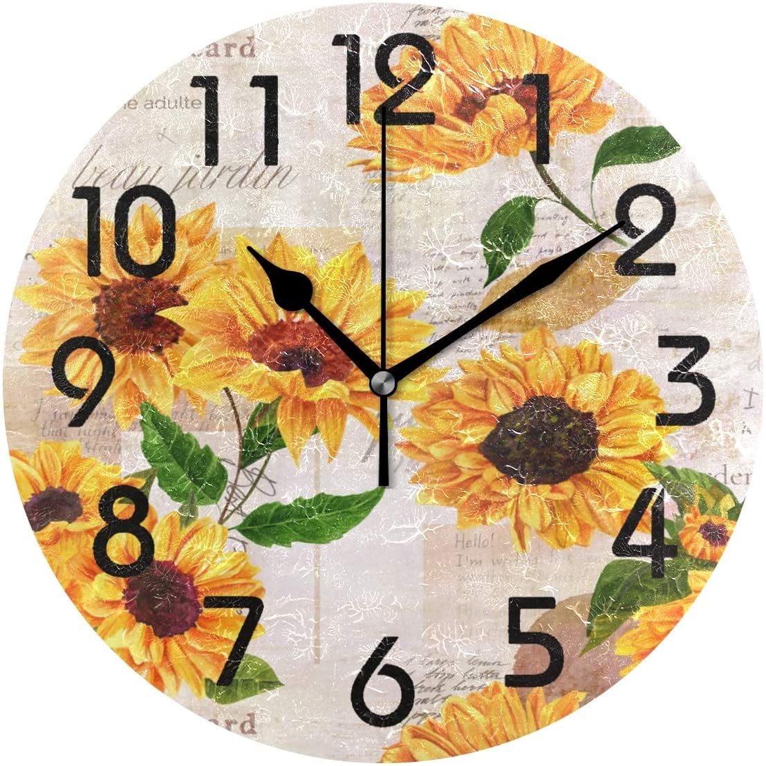 Dreamtimes Beautiful Vibrant Sunflowers Vintage Pattern Round Pattern ...