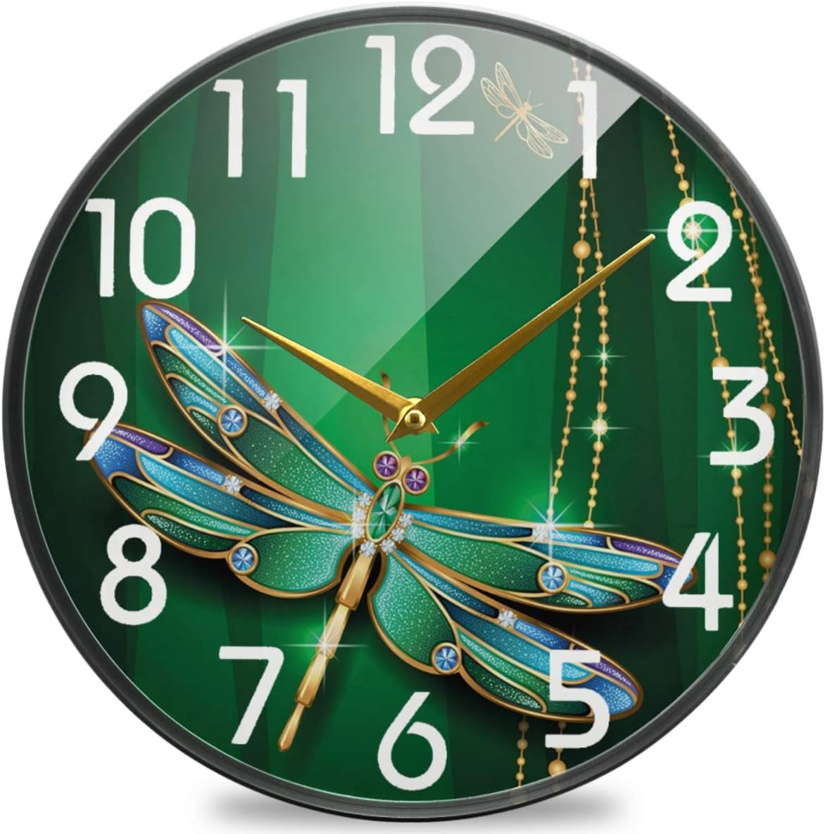 Dreamtimes Beautiful Vivids Dragonfly in Gemstone Crystal Diamond Round ...