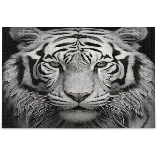 Dreamtimes Beautiful White Tiger Puzzle 1000 Pieces - Wooden Jigsaw ...
