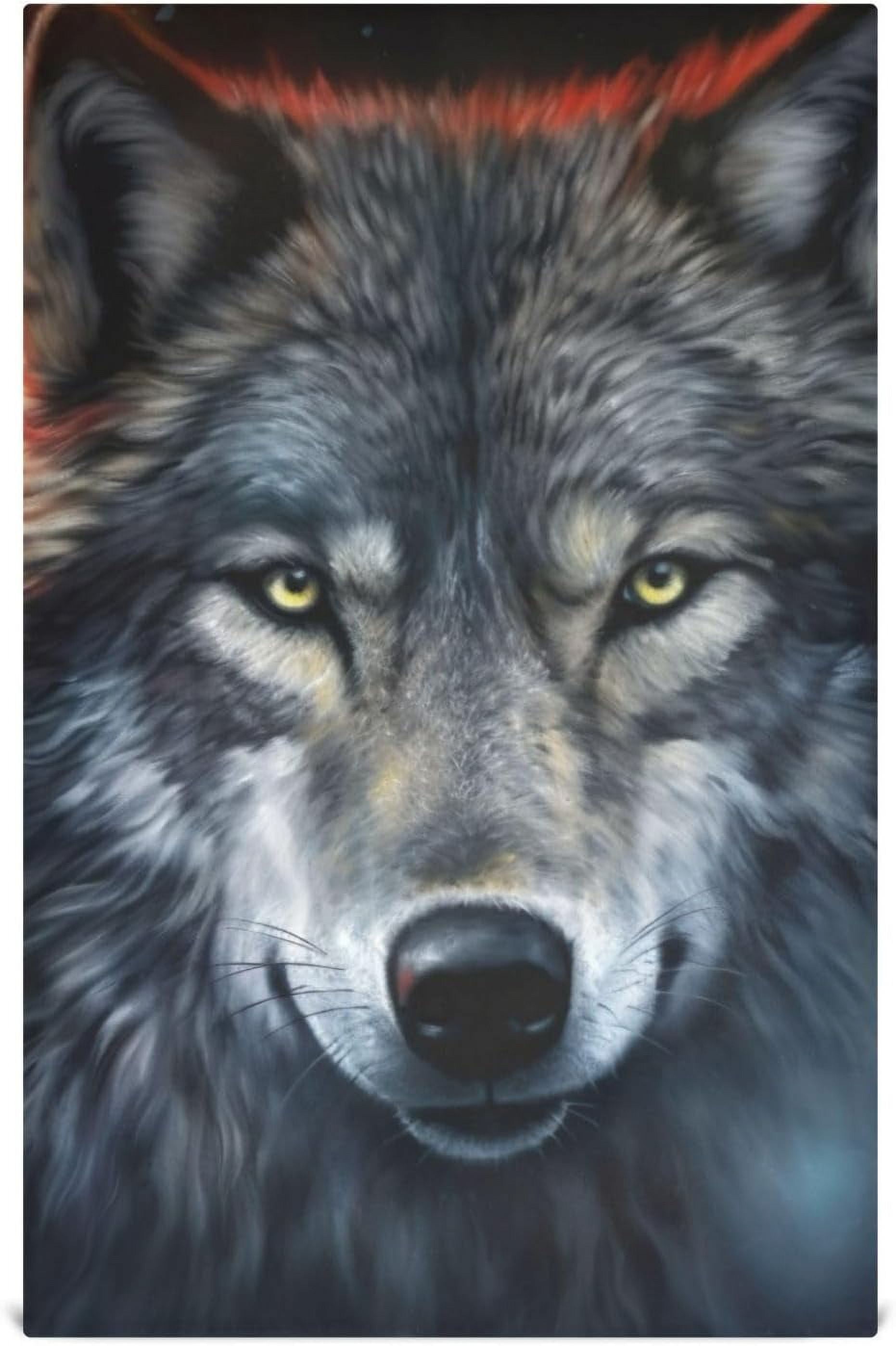 Dreamtimes Beautiful Wolf Kitchen Towels, 18 x 28 Inch Super Soft and ...