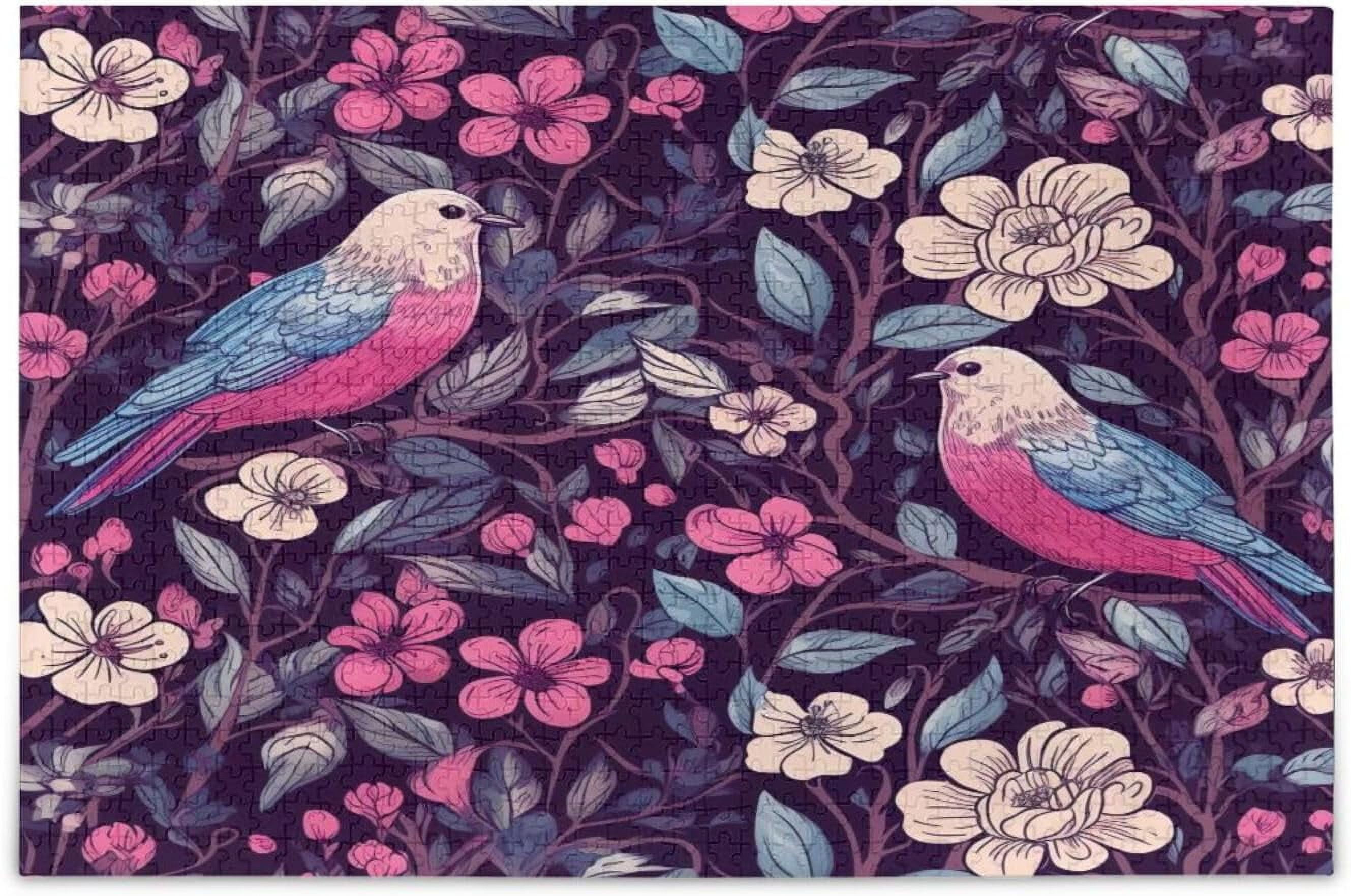 Dreamtimes Birds and Flower Puzzle 1000 Pieces - Wooden Jigsaw Puzzles ...