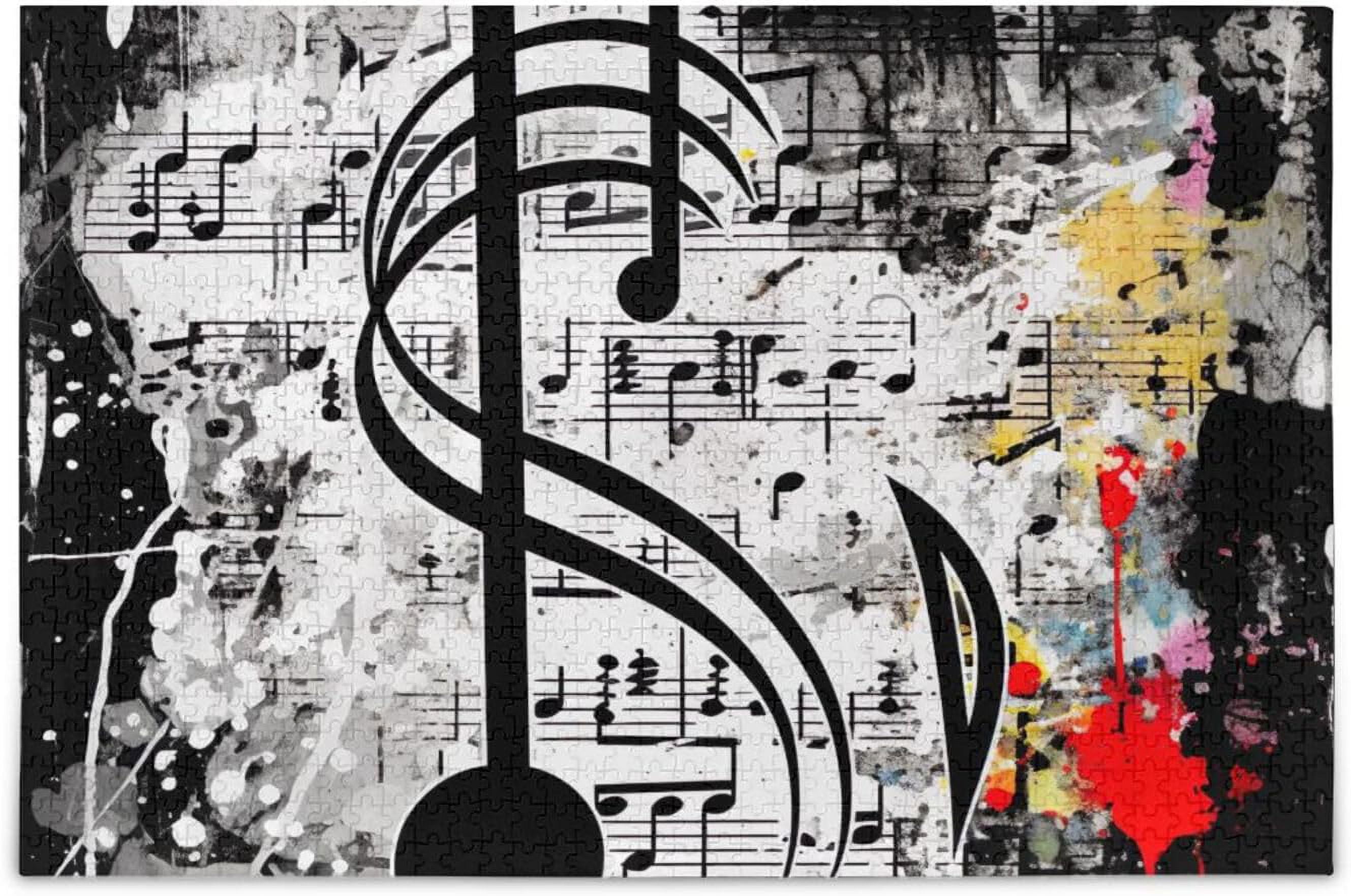 Dreamtimes Black Treble Clef Puzzle 500 Pieces - Wooden Jigsaw Puzzles ...